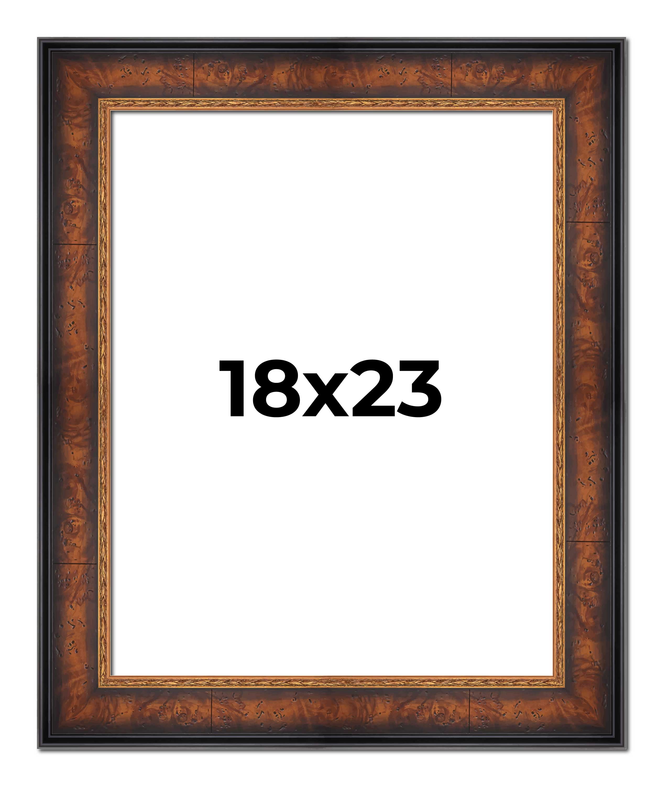 18x23 Frame Brown Walnut Gold Ornate Trim Solid Wood Plein Air Picture ...