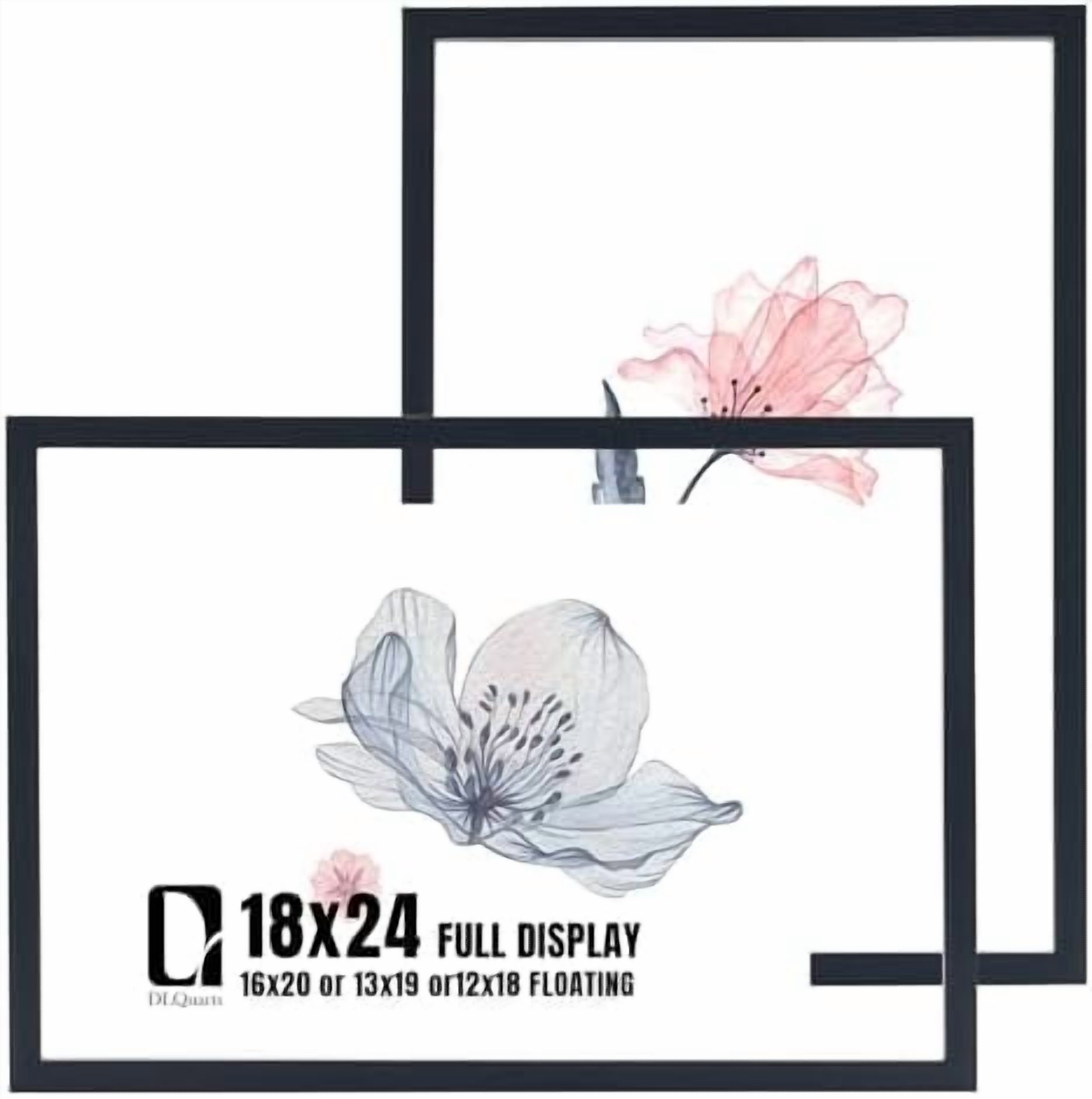 18x24 Floating Picture Frame for 16x20/13x19/12x18/11x14 Photos, 2-Pack ...