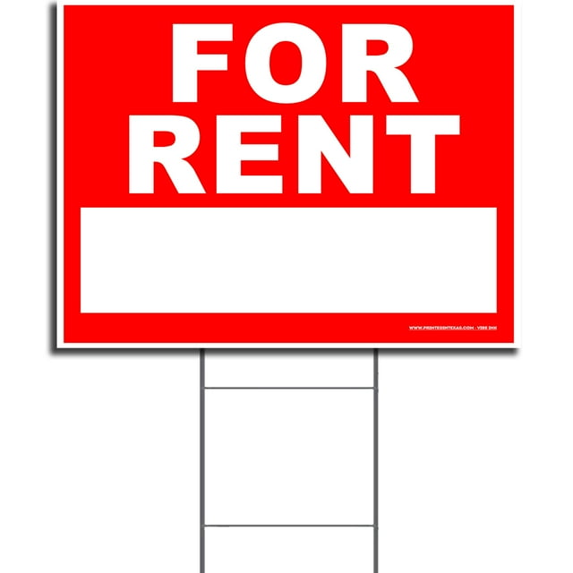 "Vibe Ink 18x24"" For Rent Yard Sign, Waterproof, Fluted-Plastic, Metal ...