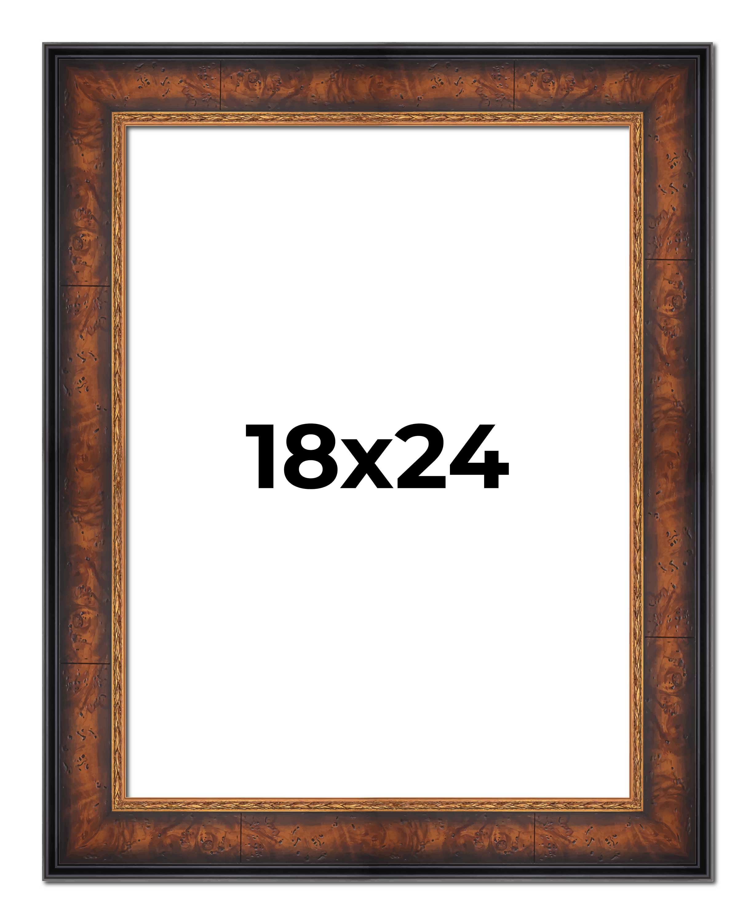 18x24 Frame Brown Walnut Gold Ornate Trim Solid Wood Plein Air Picture ...