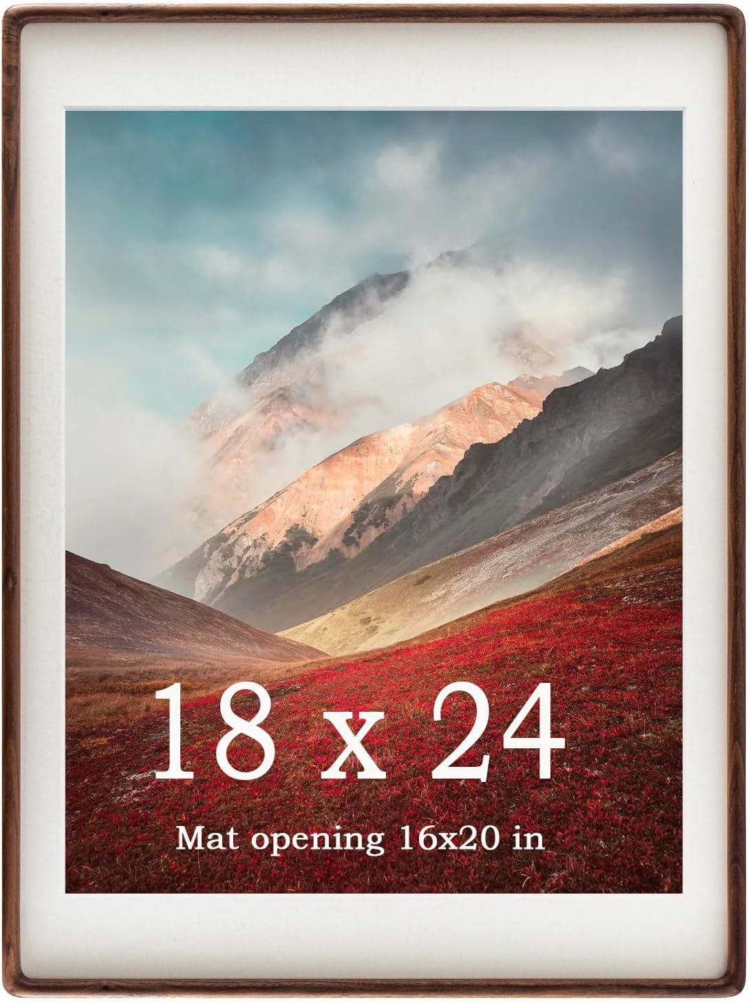 18x24 Frame Natural Solid Walnut Wood for 16 X 20 Image, 18 X 24 Poster ...