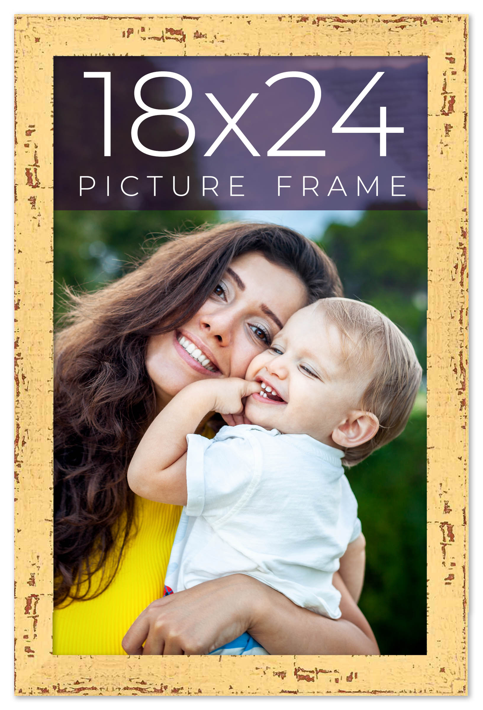 18x24 Frame Yellow Real Wood Picture Frame Width 1.25 inches | Interior ...