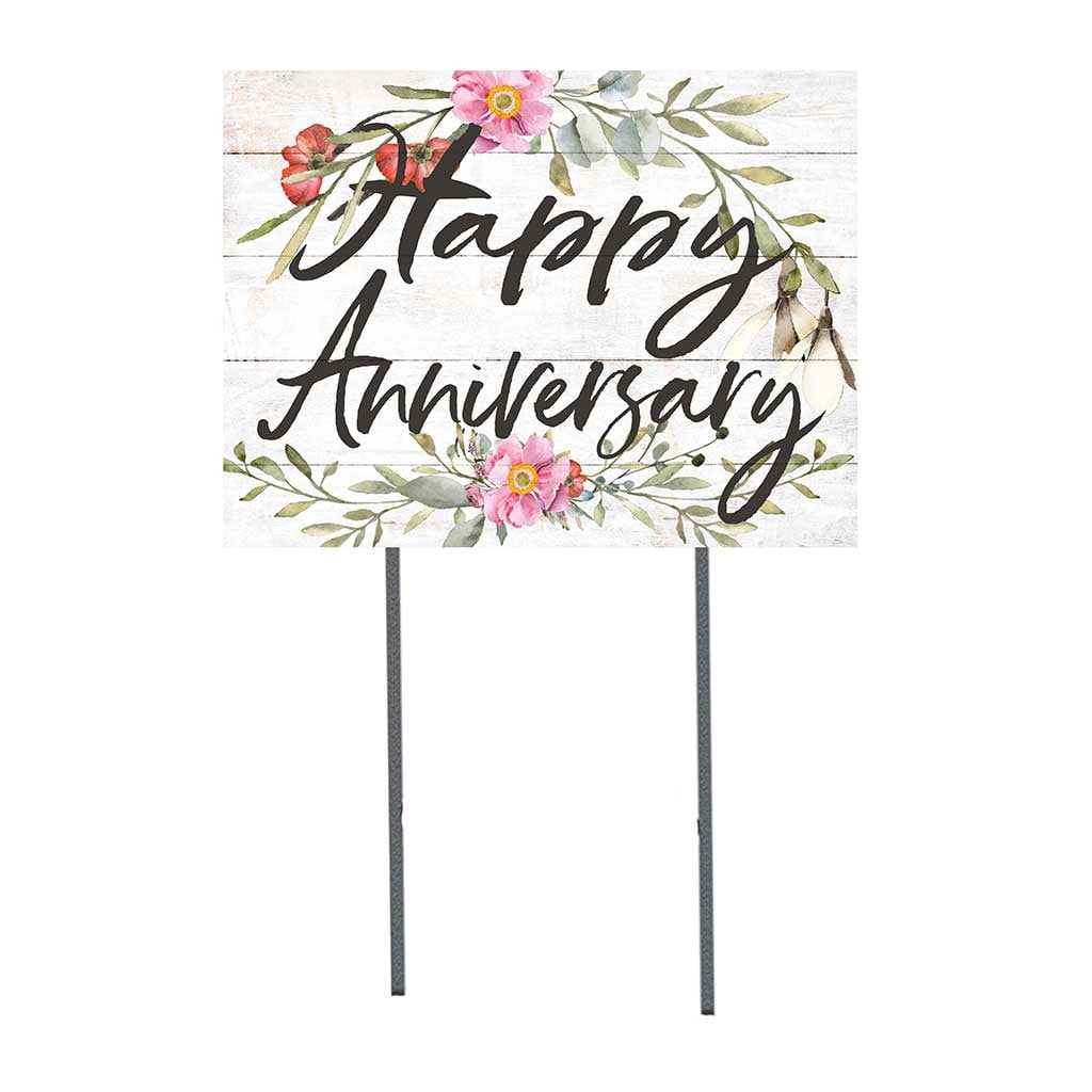 18x24 Happy Anniversary Floral Border Lawn Sign - Walmart.com