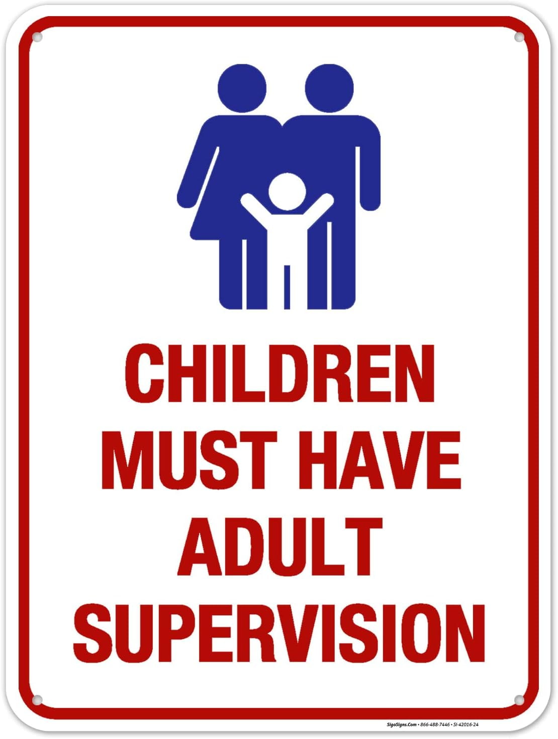 18x24 Inches, Pool Sign, Children Must Have Adult Supervision Sign, 55 ...