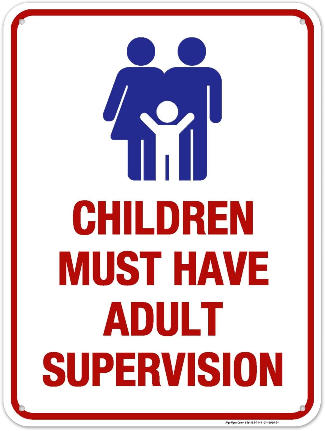 18x24 Inches, Pool Sign, Children Must Have Adult Supervision Sign, 55 ...