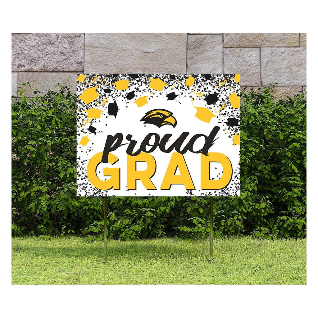 18x24 Lawn Sign Grad with Cap and Confetti Southern Mississippi Golden ...