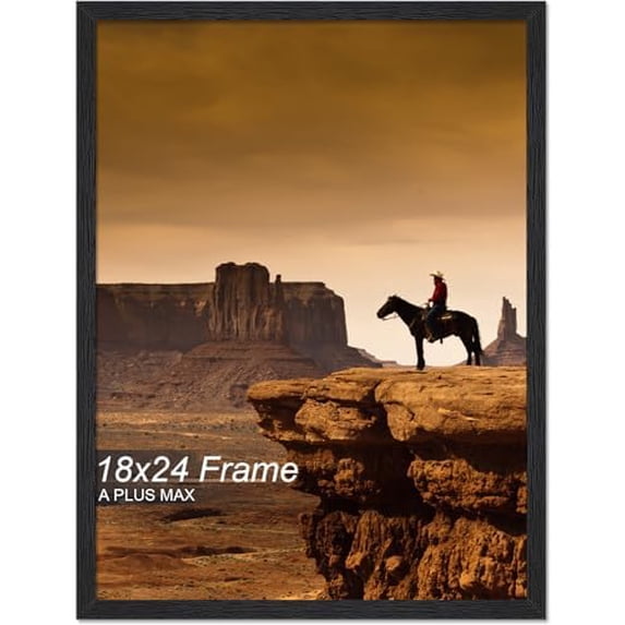 18x24 Picture Frame, Black Engineered Wood Frame for 18 x 24 Inch ...