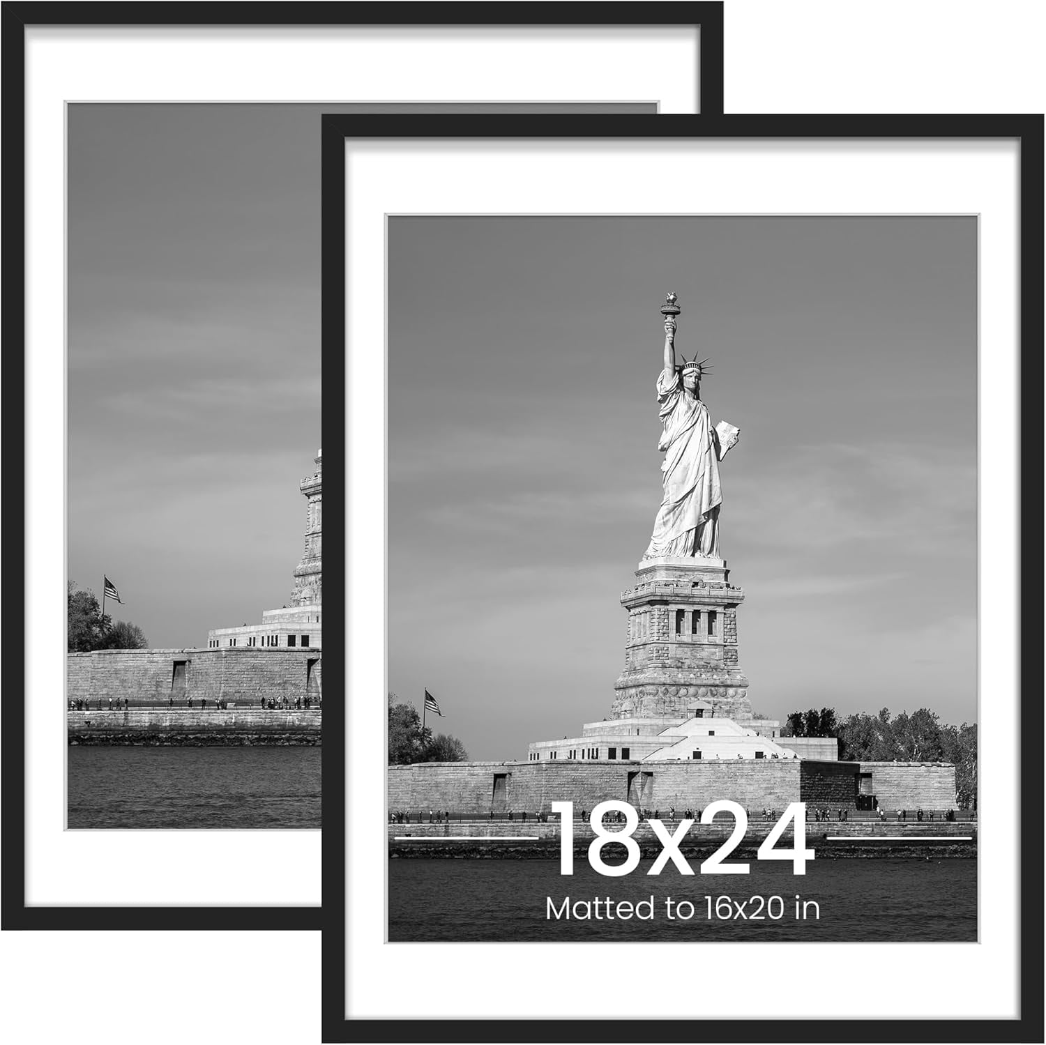 18x24 Picture Frame, Display Poster 16x20 with Mat or 18 x 24 Without ...