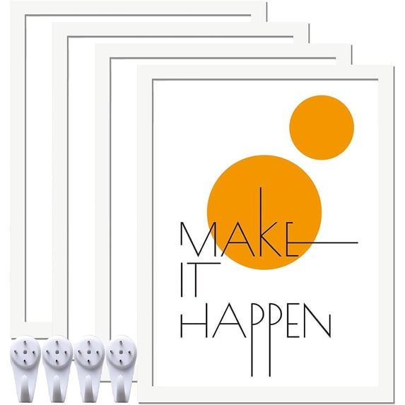 18x24 Picture Frame Set of 4, White 18 x 24 Frame High Transparent Wall ...