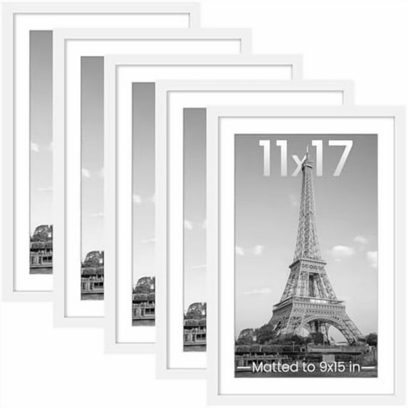 18x24 Picture Frame Set of 5, Display Pictures 16x20 with Mat or 18 x ...