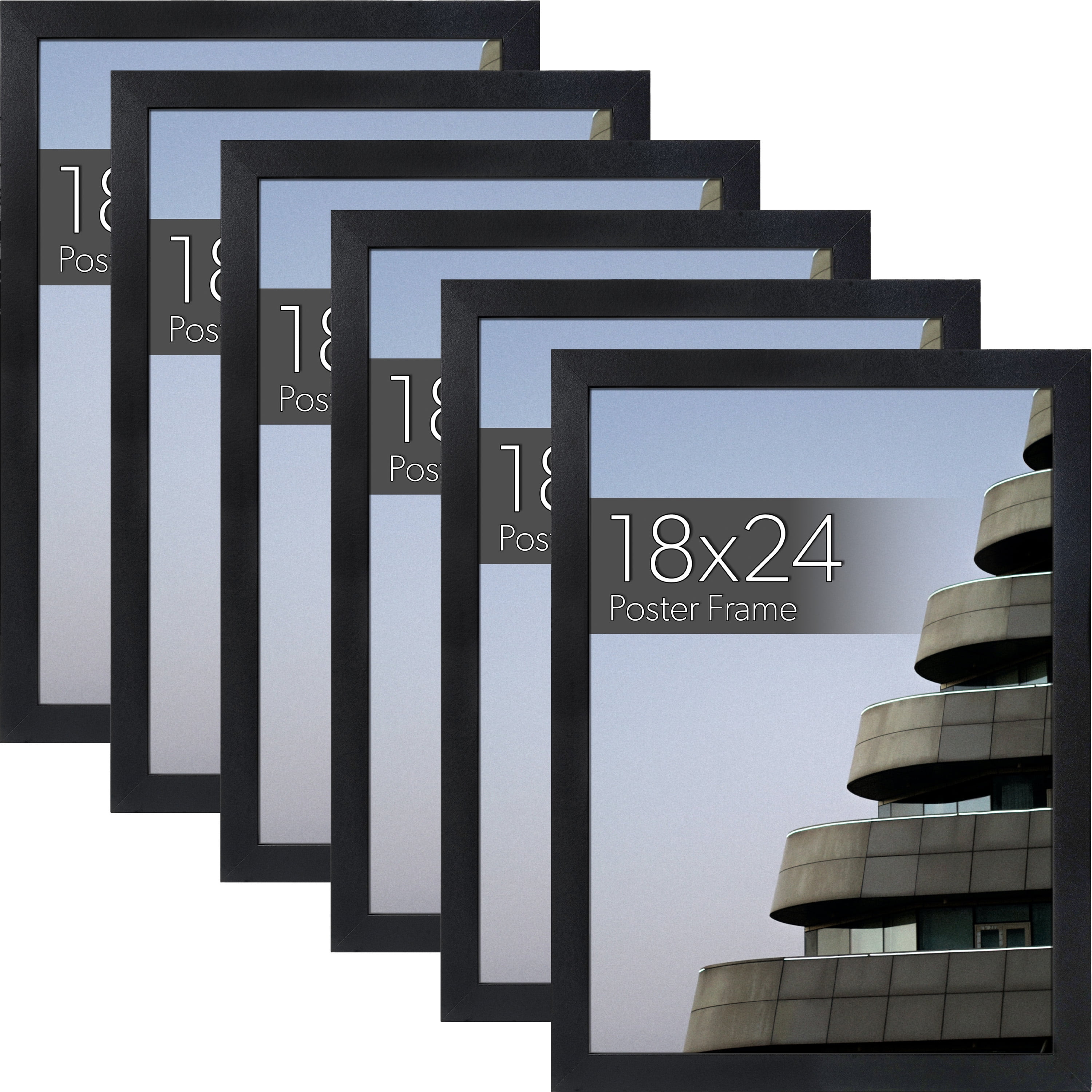 18x24 Picture Frame, Wall Hanging Black Poster Frame Displays ...