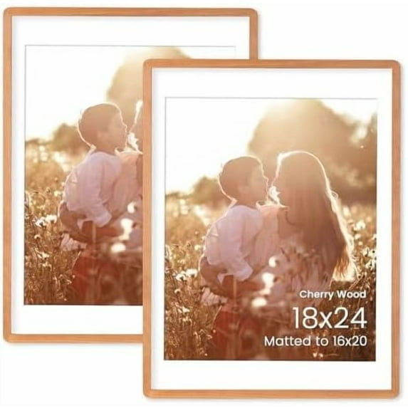 18x24 Poster Frame, Natural Solid Cherry Wood 18x24 Picture Frame ...