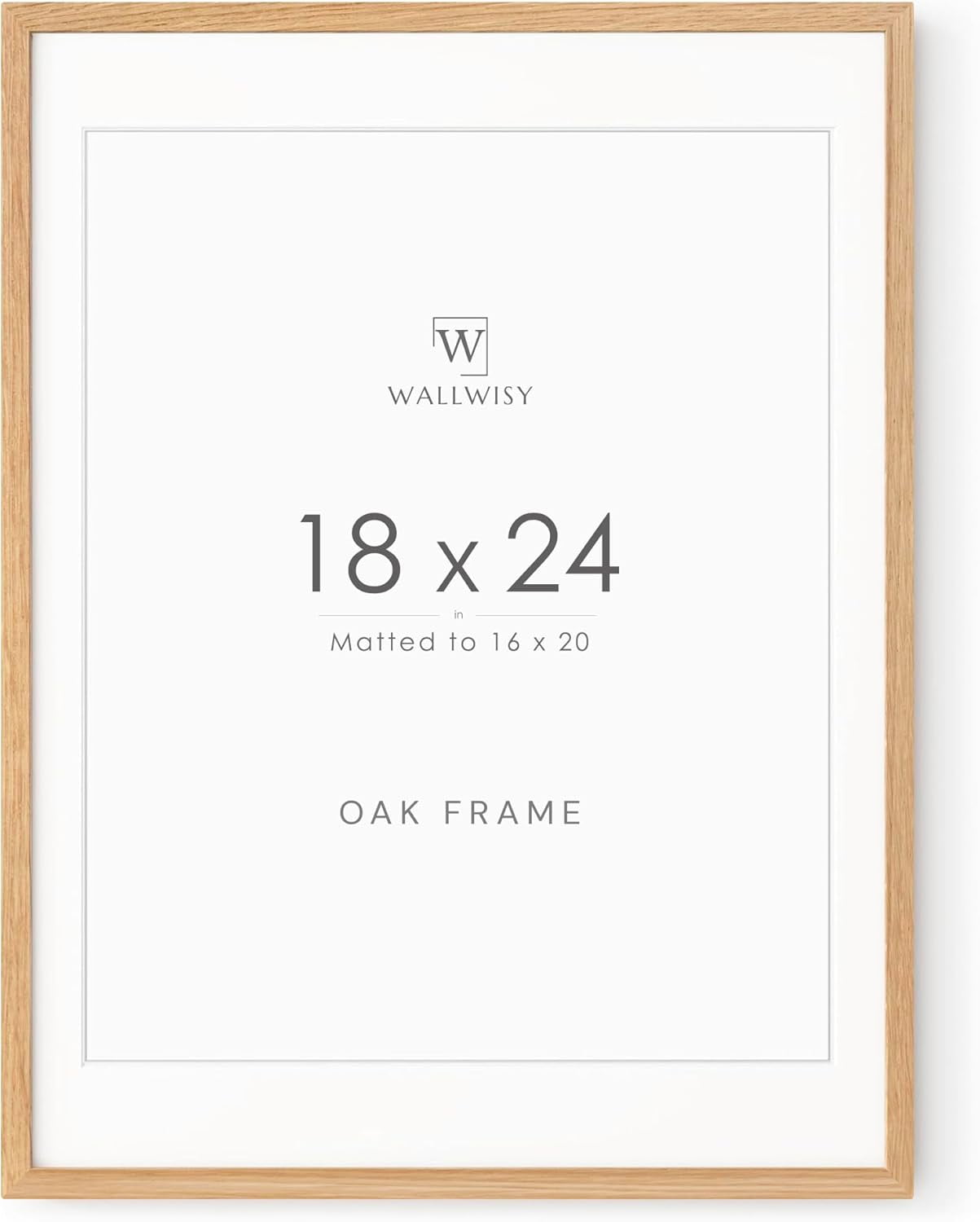 18x24 Poster Frame, Solid Oak 18x24 Poster Frames Matted to 16x20 ...