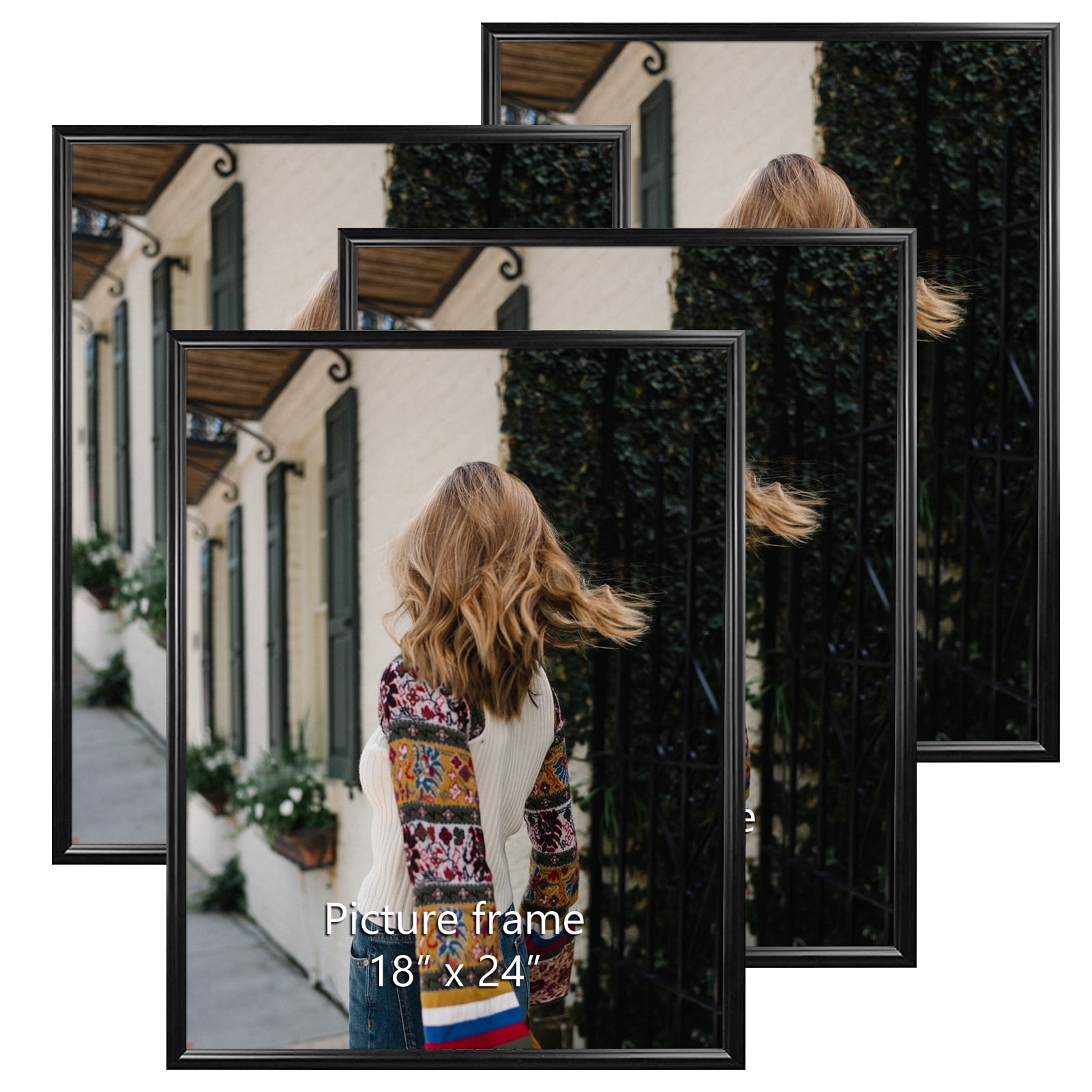 RLAVBL 18x24 Black Poster Frame Set of 4, Plexiglass Front, High ...