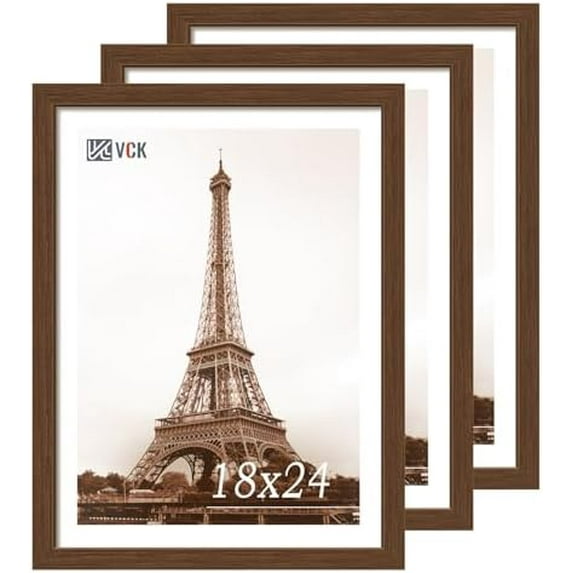 18x24 Poster Frames 3 Pack Black MDF Wood and Polished Plexiglass Frame ...