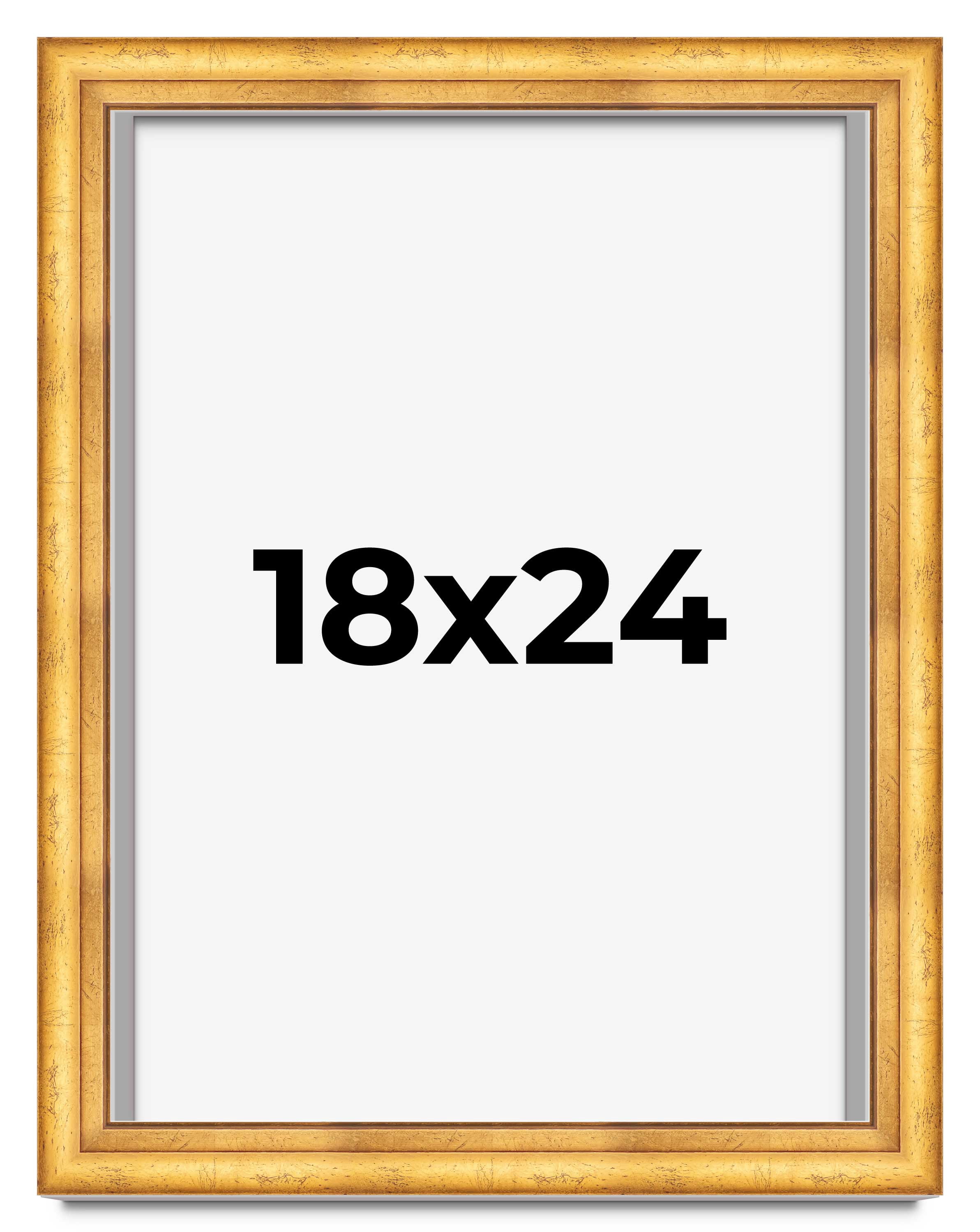 18x24 Shadow Box 1.75" Deep Gold Picture Frame - UV Acrylic, Foam Board ...
