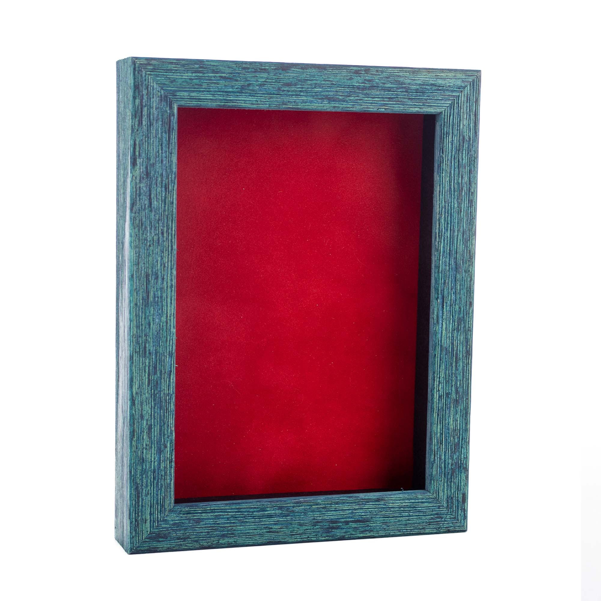 18x24 Shadow Box Frame Blue Wood | With a 1" Usable Display Depth ...