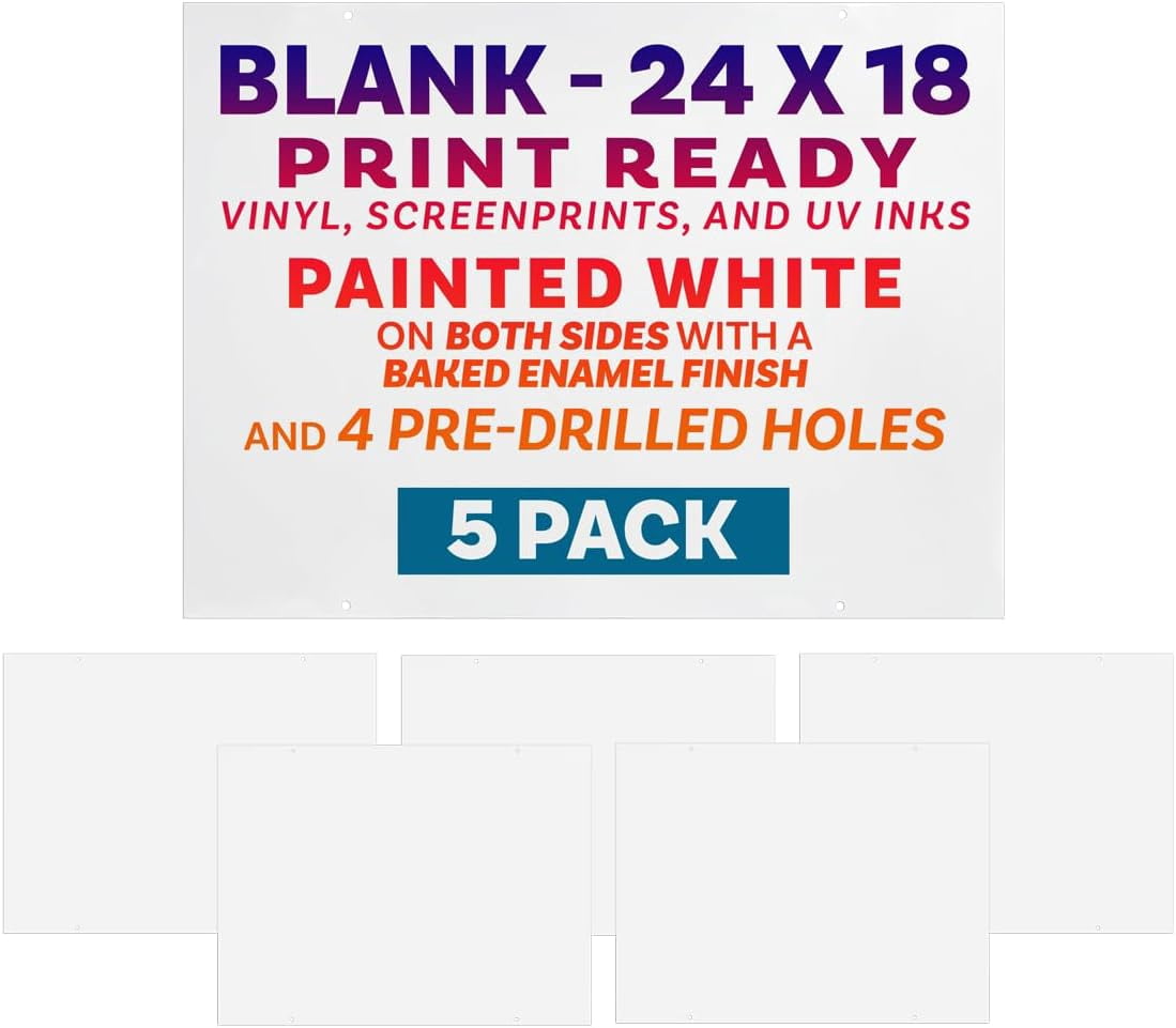 18x24 White Aluminum Metal Sign Blanks, Baked Enamel Both Sides, Print ...