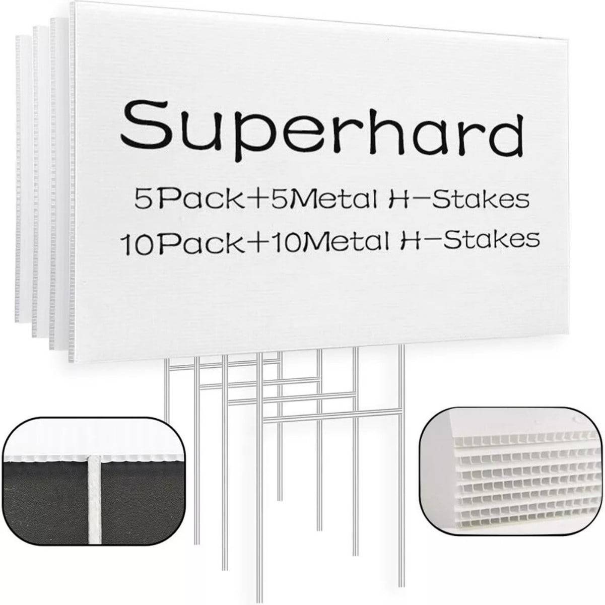 18x24" Yard Signs 10PACK Personalized Blank Corrugated Lawn Sign Large ...