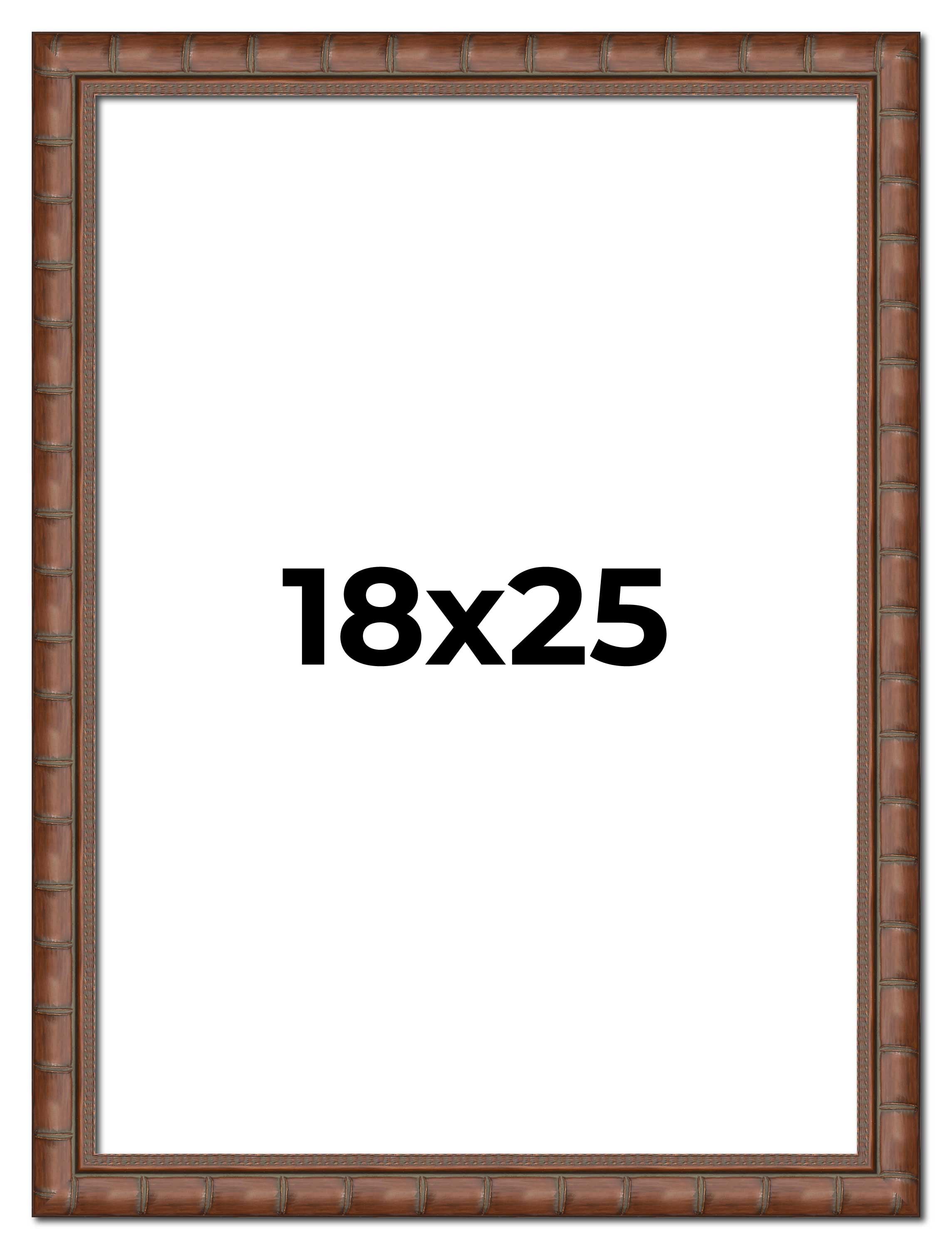 18x25 Dark Brown Bamboo Real Wood Picture Frame Width 1.5 inches ...