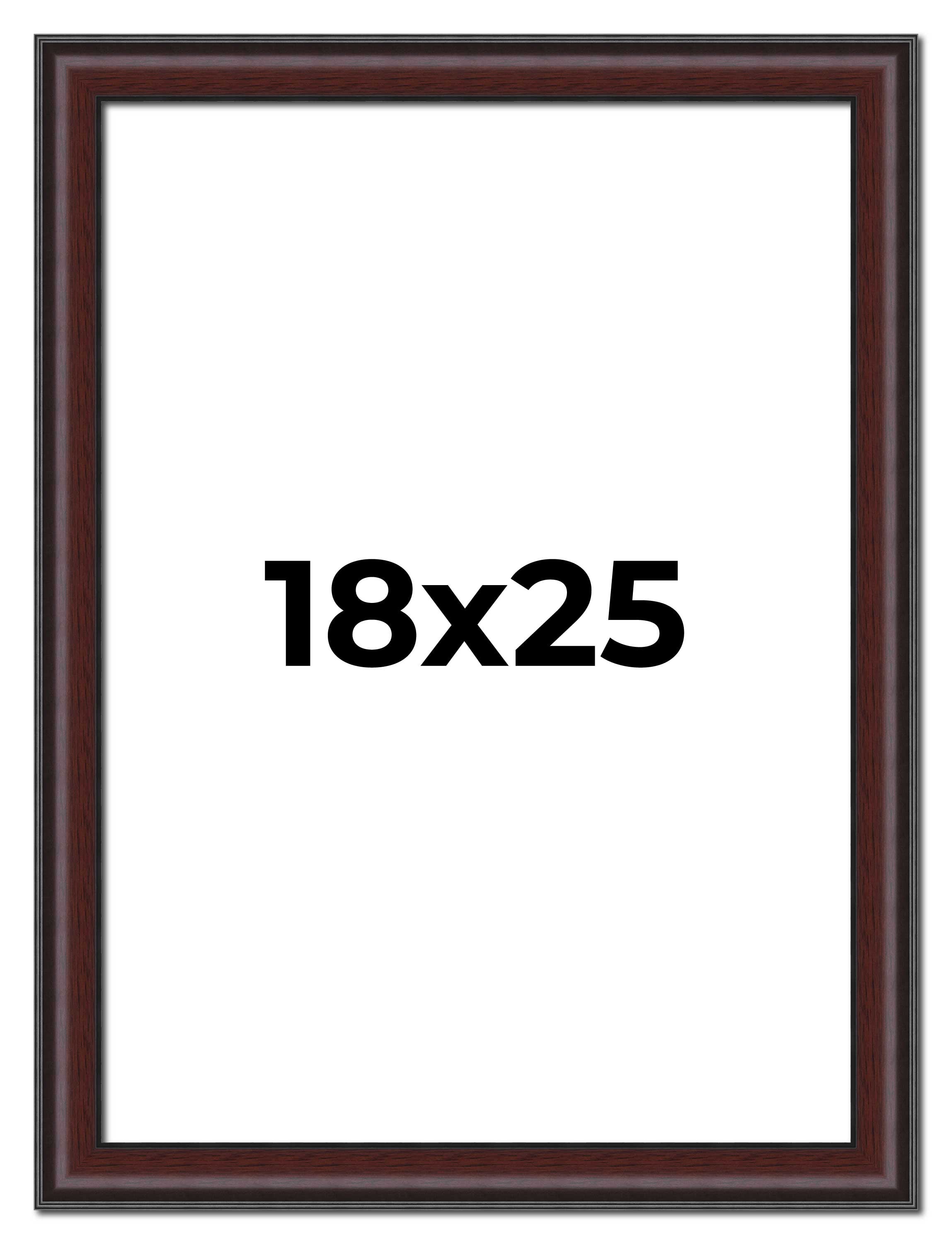 18x25 Frame Brown Round Mahogany Solid Wood Picture Frame | 1.625 Inch ...