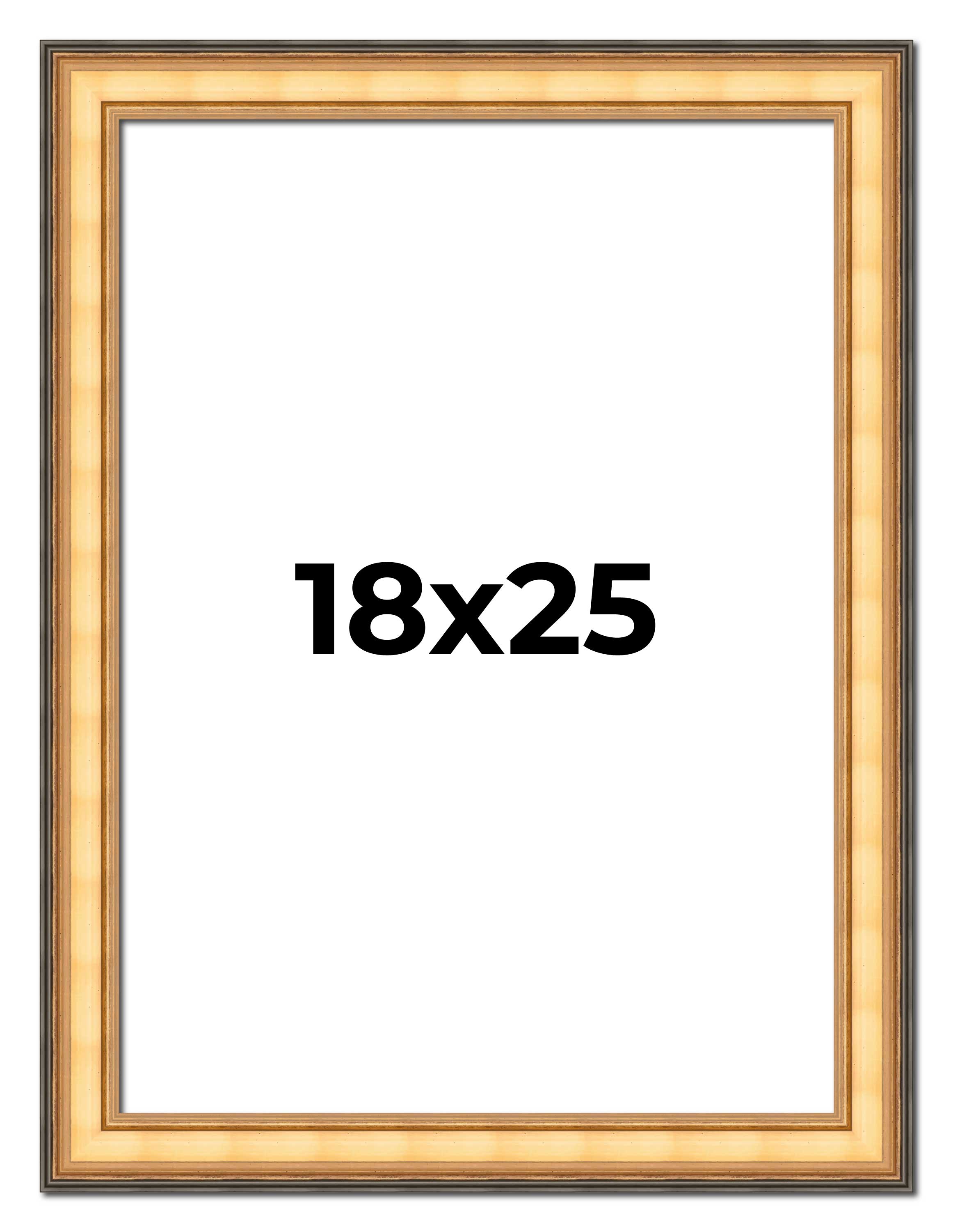 18x25 Frame Gold Plein Aire Solid Wood Picture Frame Width 2 Inches ...