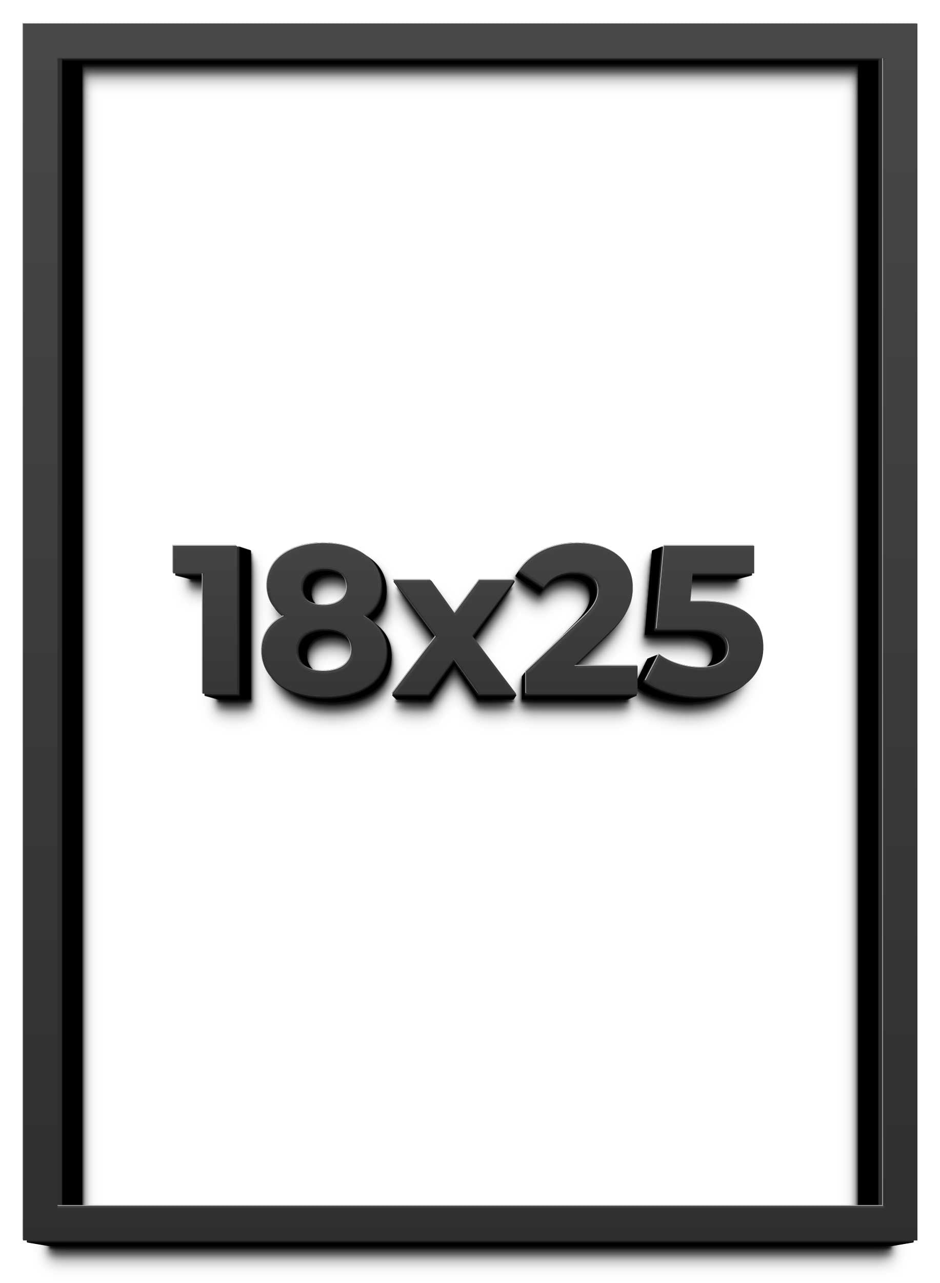 18x25 Shadow Box Frame Black | 1 inches Deep Real Wood Contemporary ...