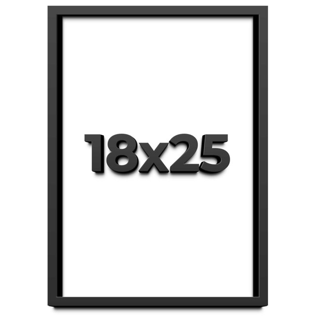 18x25 Shadow Box Frame Black | 1 inches Deep Real Wood Contemporary ...