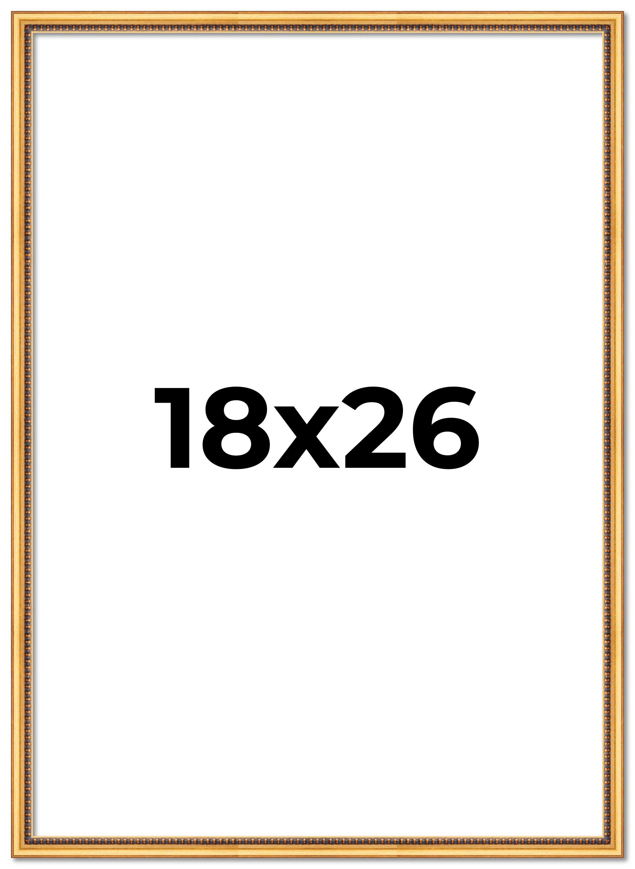 18x26 Frame Beaded Gold Solid Wood Picture Frame | 0.75 Inches Moulding ...
