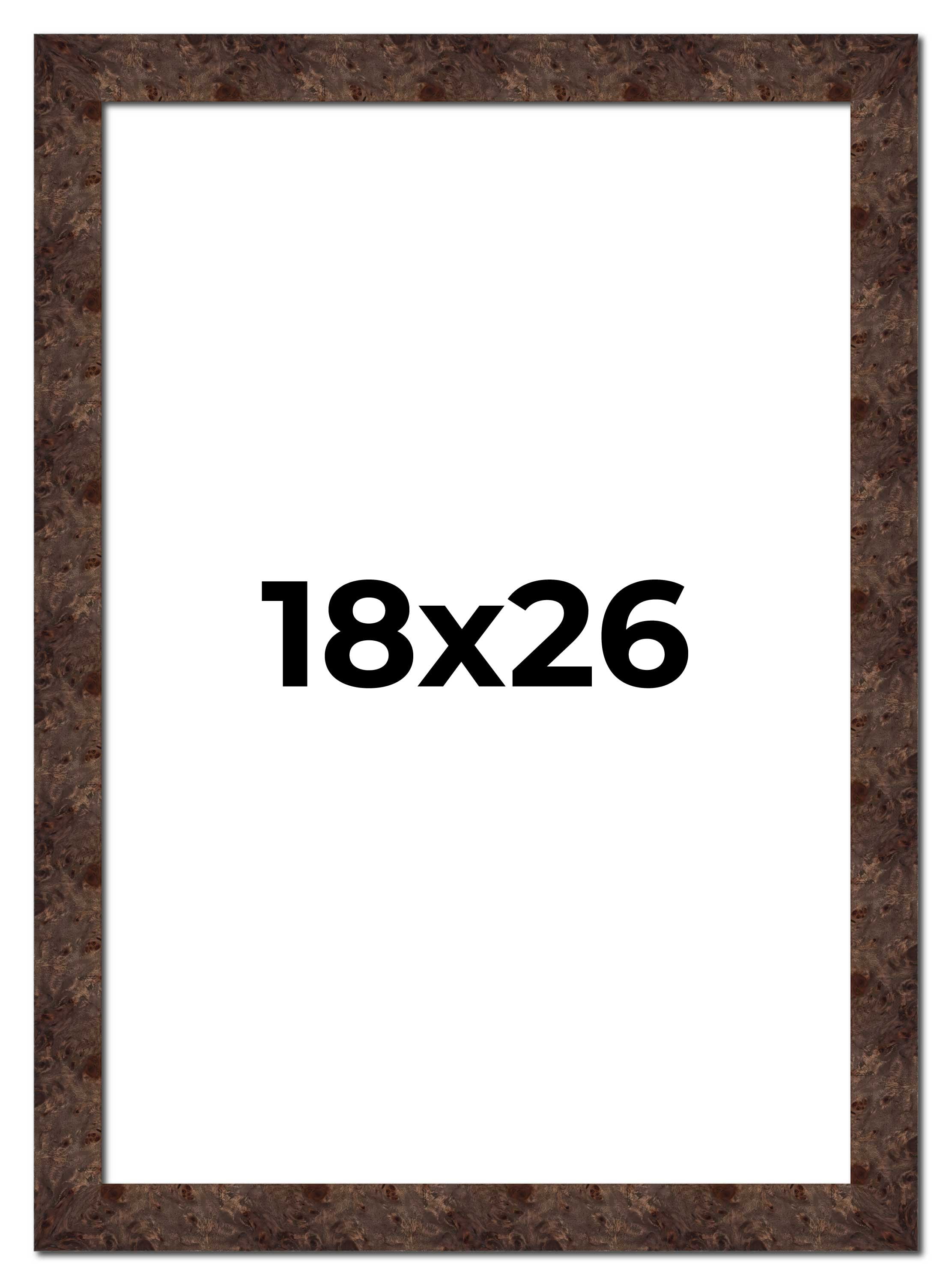 18x26 Frame Brown Burl Real Wood Picture Frame Width 1.625 Inches ...
