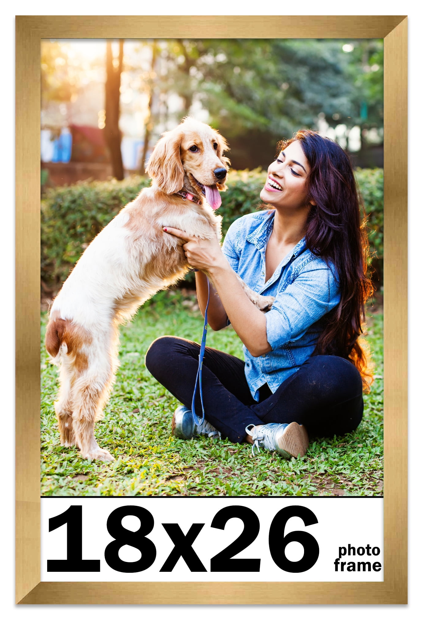 18x26 Frame Gold Bronze Modern Solid Wood Picture Frame | 0.75 Inch ...