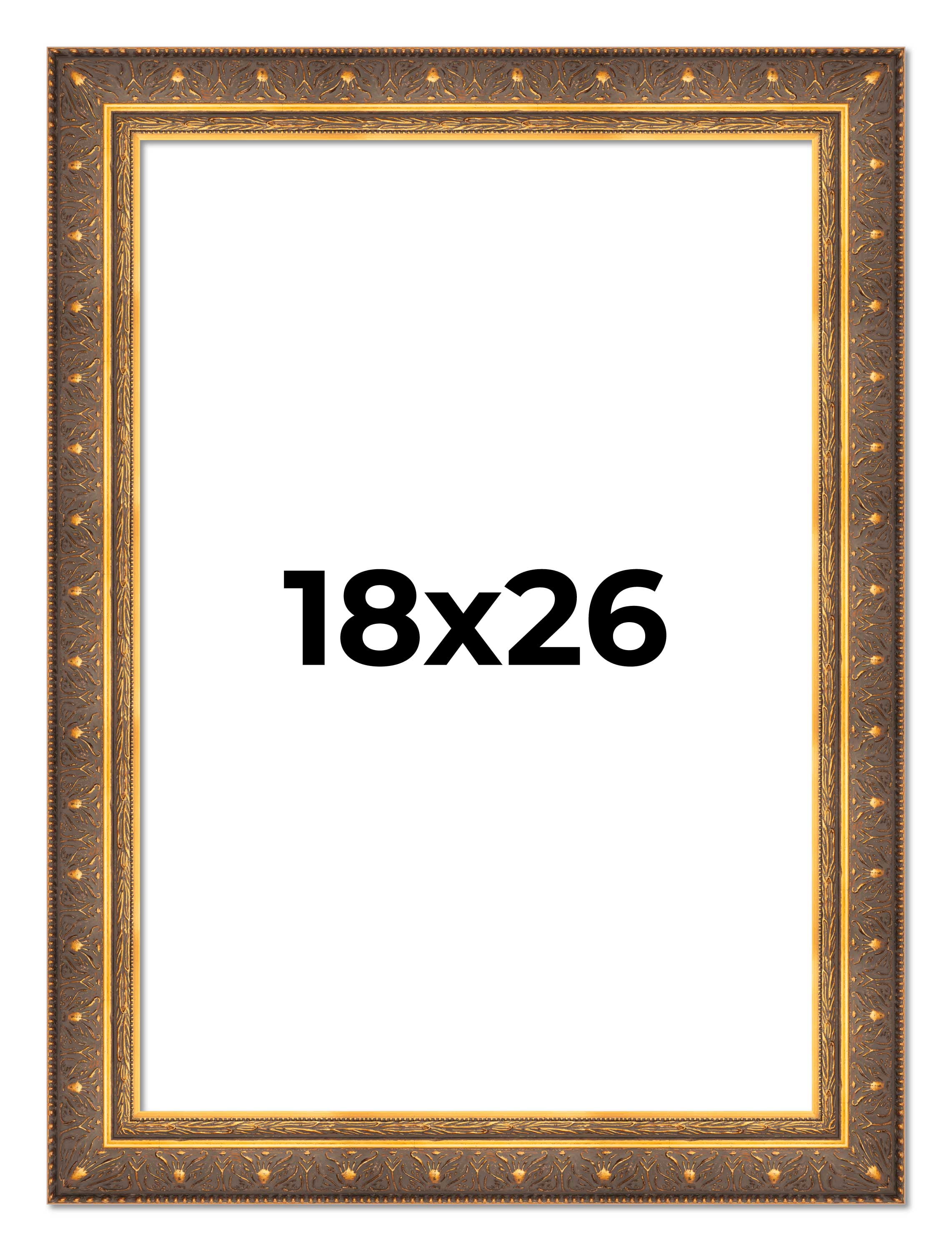 18x26 Frame Vintage Gold Solid Wood Picture Frame | 2.5 Inch Moulding ...