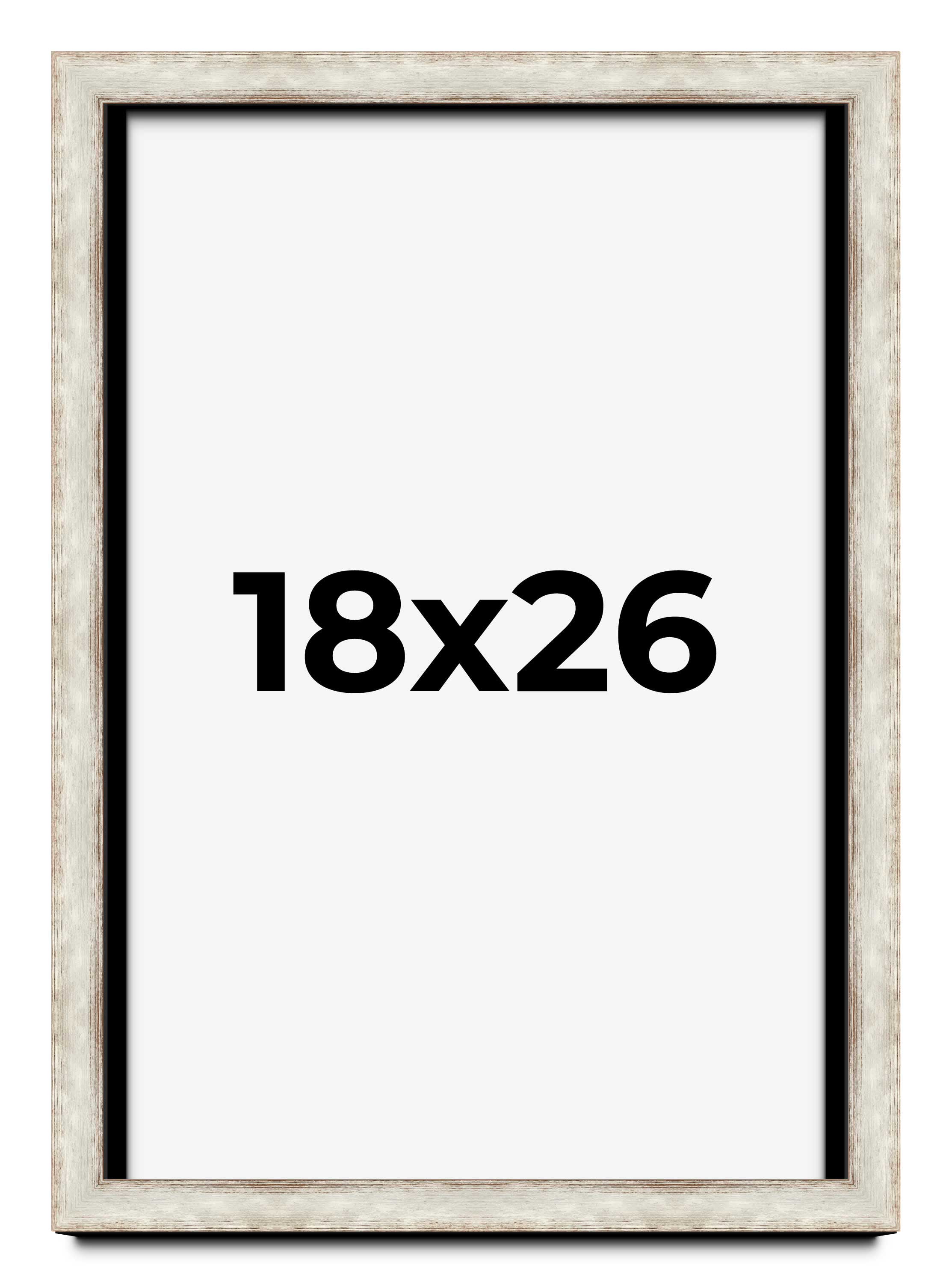 18x26 Shadow Box Frame Silver | 1.625 Inches Deep Real Wood ...