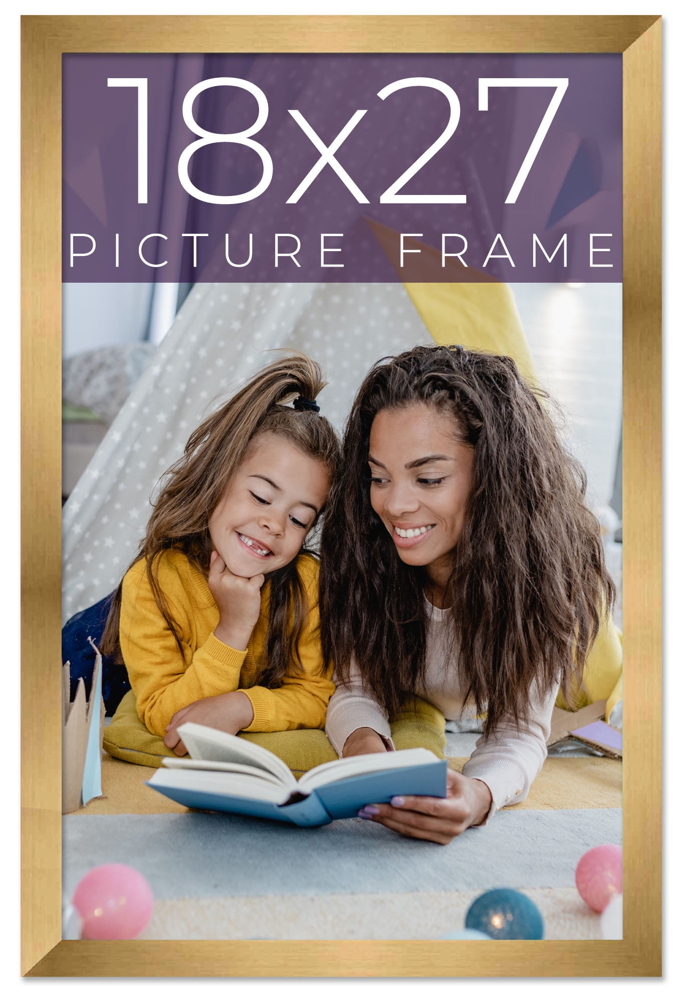 18x27 Frame Gold Bronze Solid Wood Picture Frame Width 0.75 Inches ...