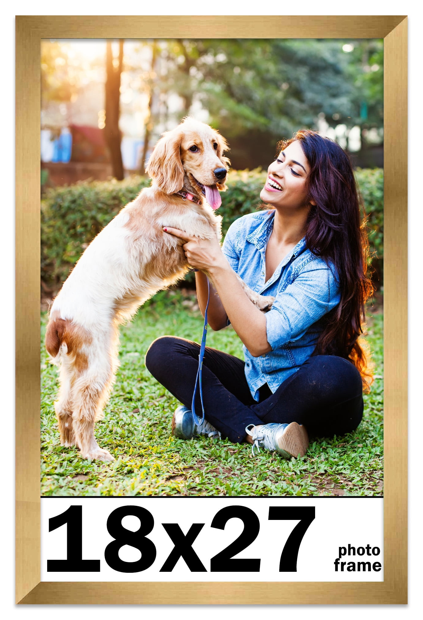 18x27 Frame Gold Bronze Modern Solid Wood Picture Frame | 0.75 Inch ...