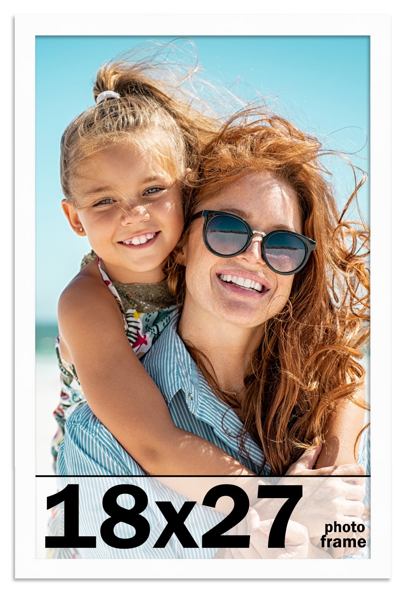 CountryArtHouse 18x27 White Wood Picture Frame, UV Acrylic, Backing ...