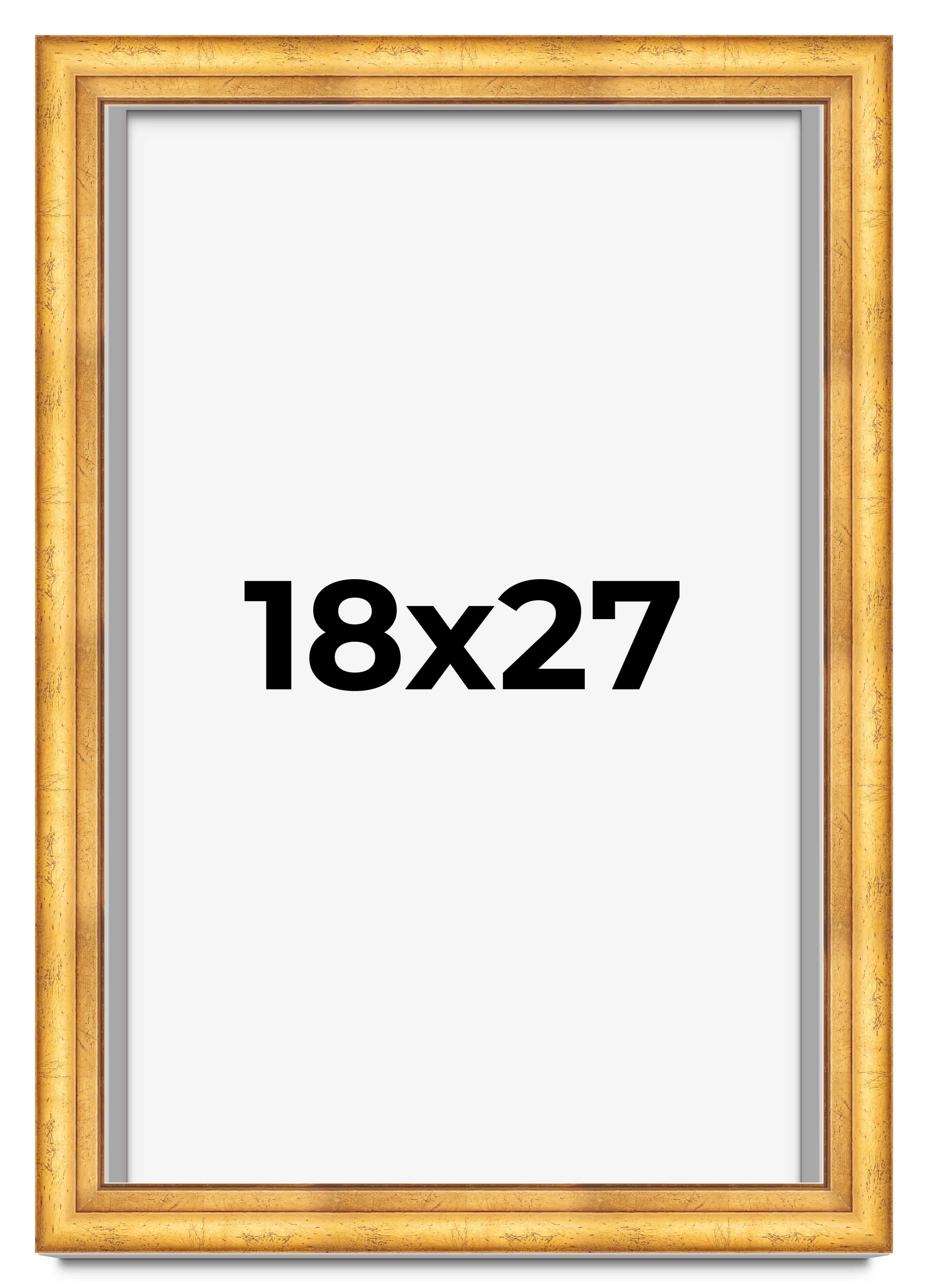 18x27 Shadow Box 1.75" Deep Gold Picture Frame - UV Acrylic, Backing ...