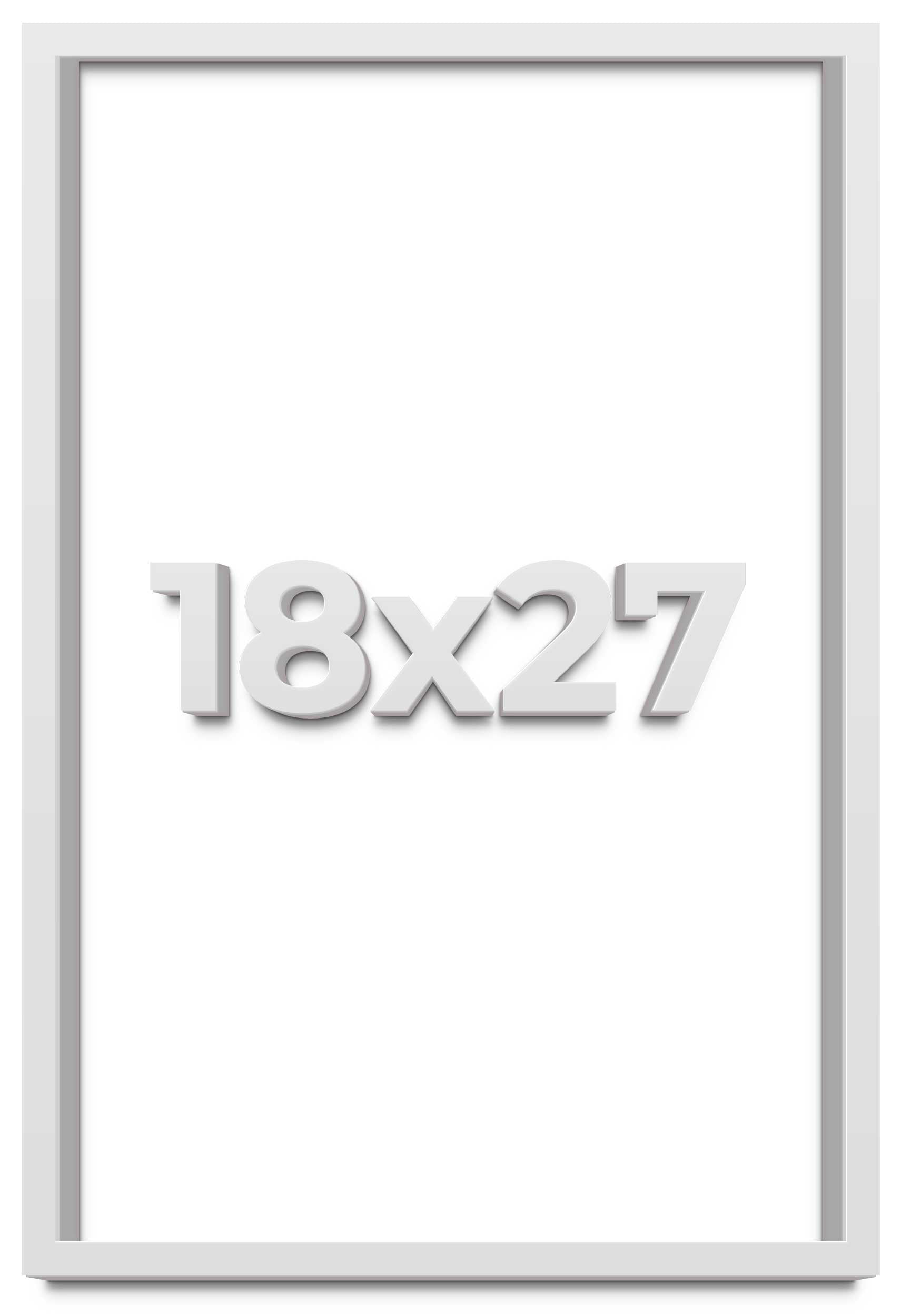 18x27 Shadow Box Frame White | 2 Inches Deep Real Wood Contemporary ...