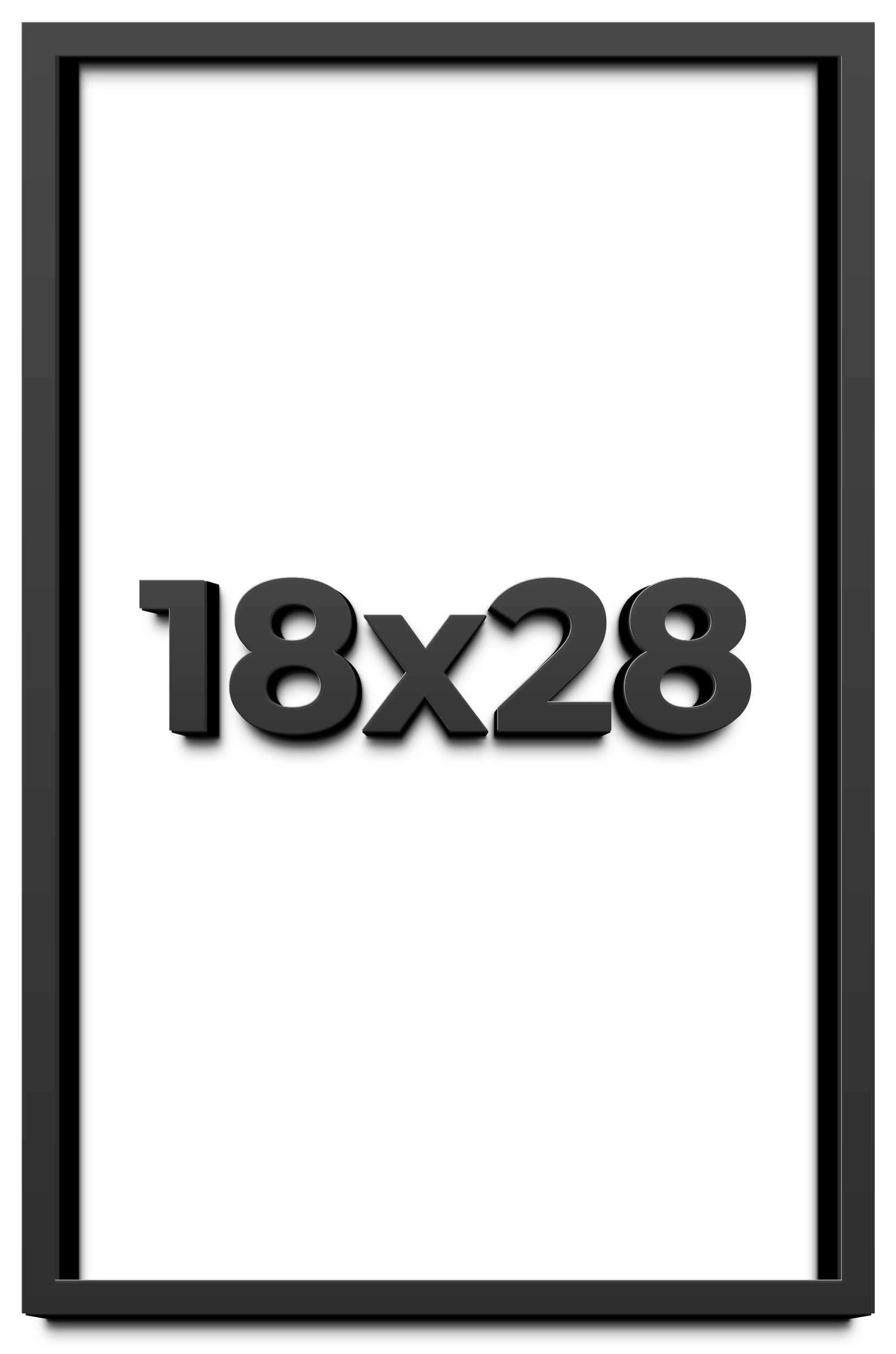 18x28 Shadow Box Frame Black | 1 inches Deep Real Wood Contemporary ...