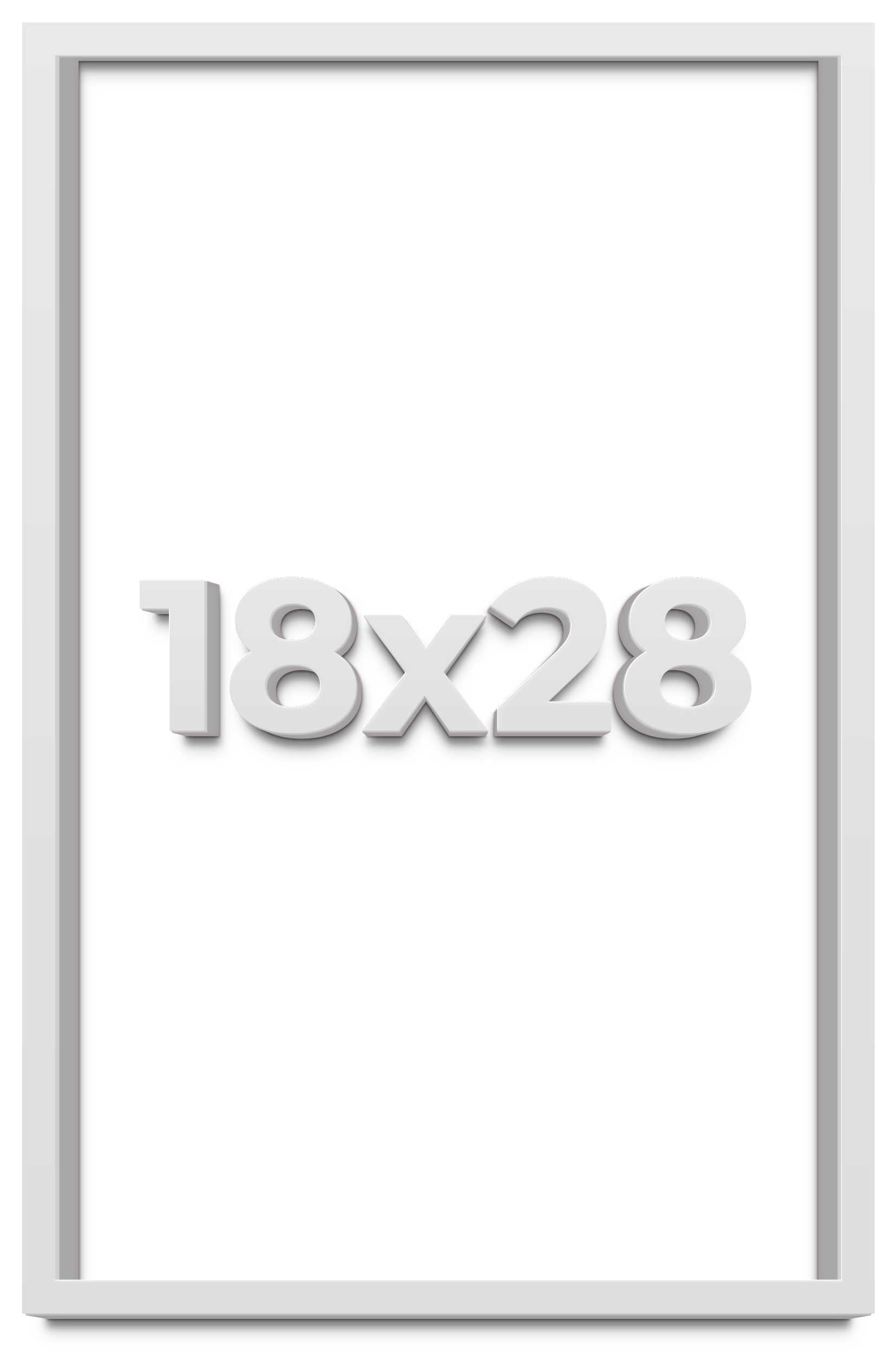 18x28 White Shadowbox Frame - Interior Size 18x28 by 1 Inches - Made to ...