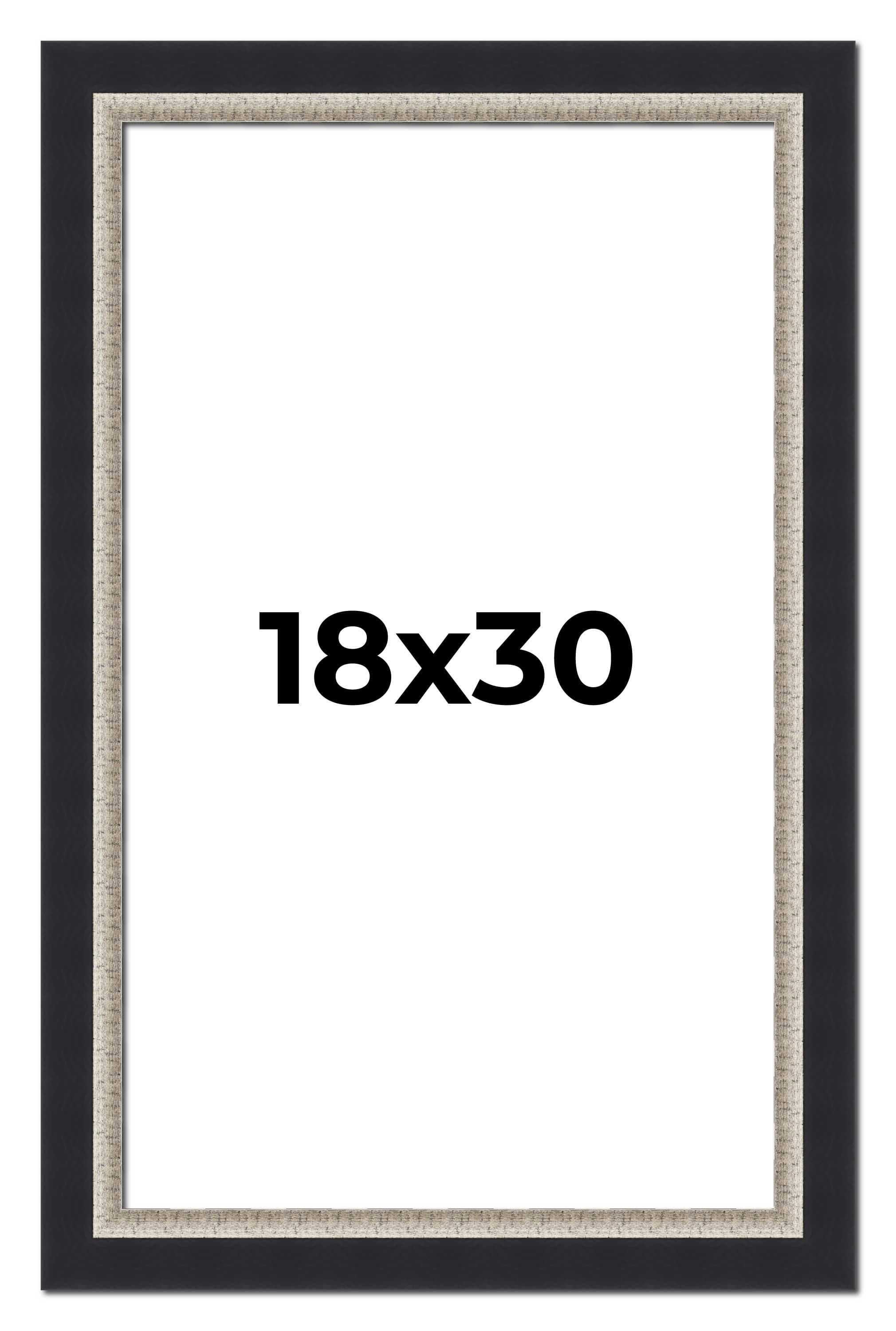 18x30 Frame Black Real Wood Picture Frame Width 2.25 Inches | Interior ...