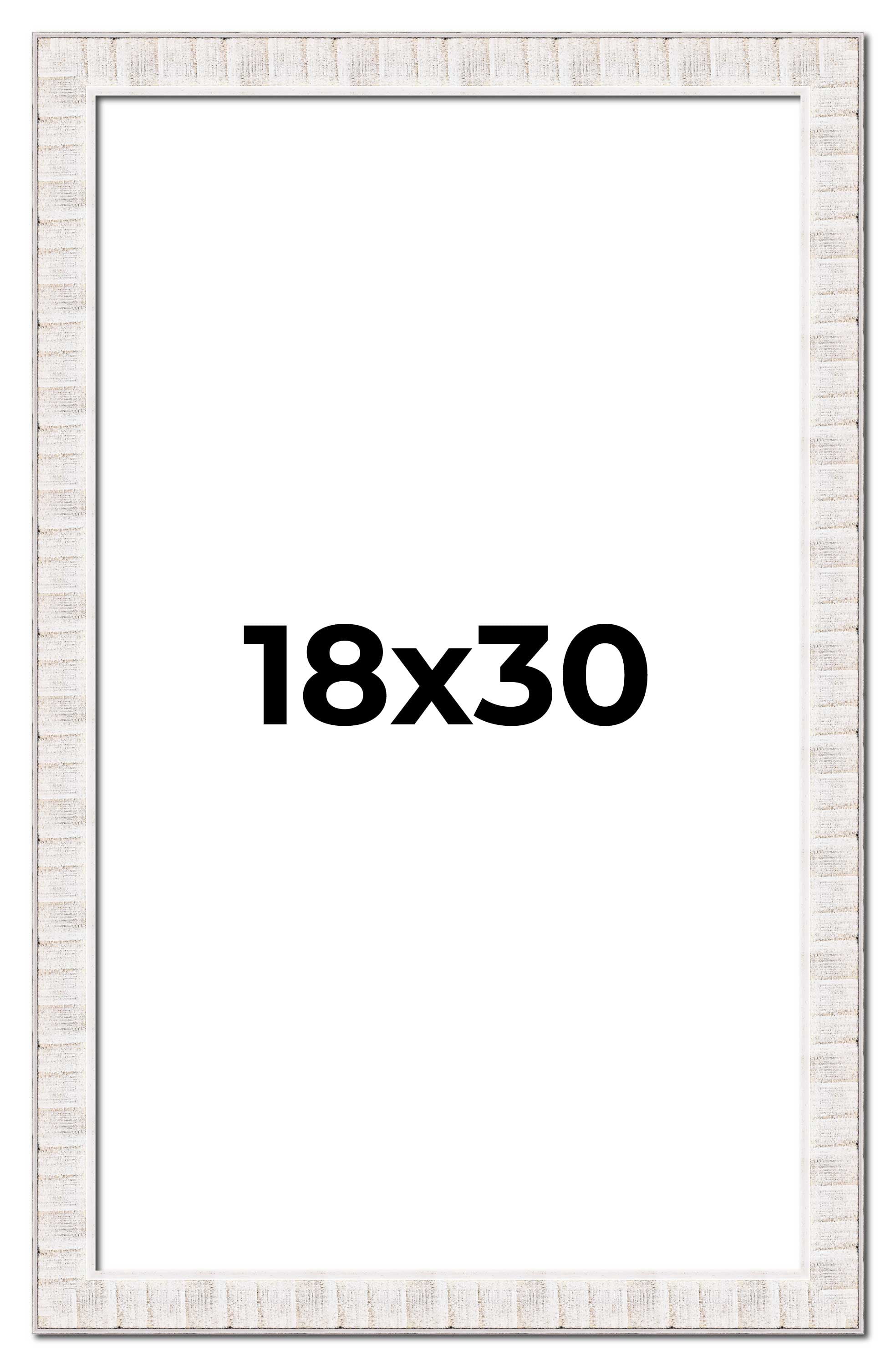 18x30 Frame White Sonoma Rustic Wood Picture Frame | 1.5 Inch Moulding ...