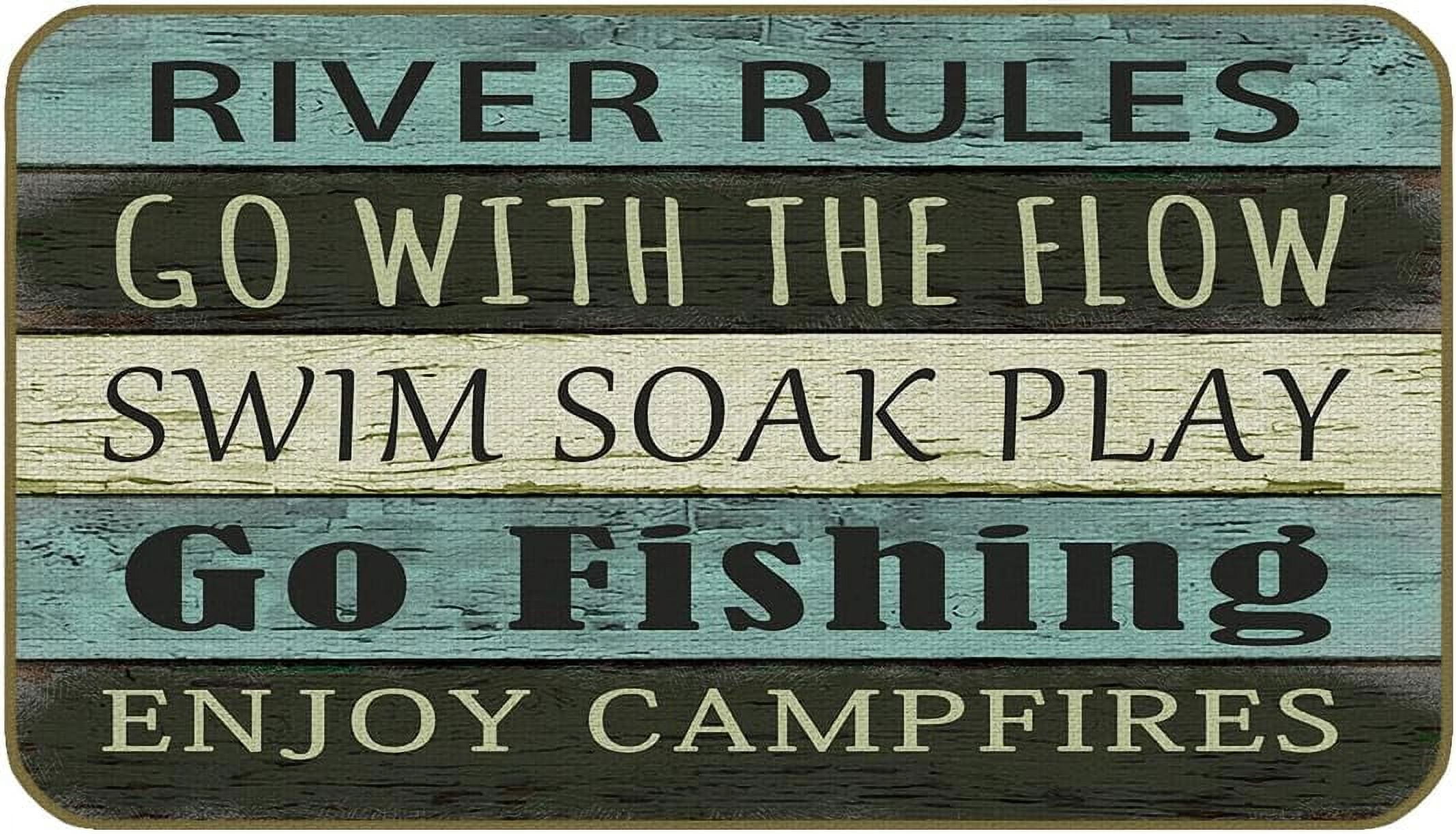 18x30 Inch River Rules Vintage Decorative Doormat,Funny River Floor ...