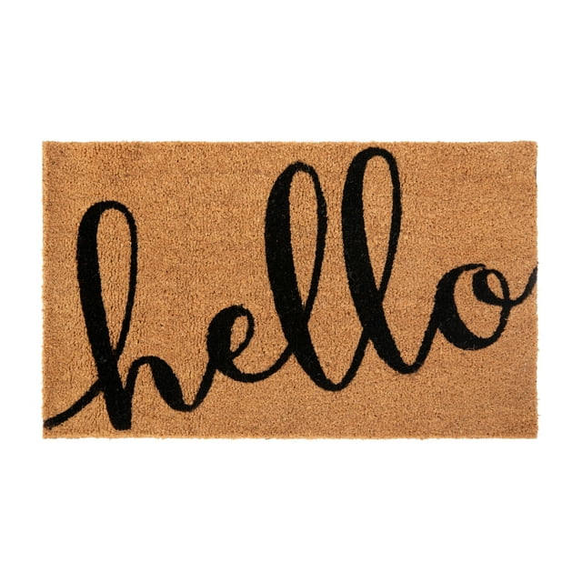 18x30 NAT Black Hello Doormat - Walmart.com