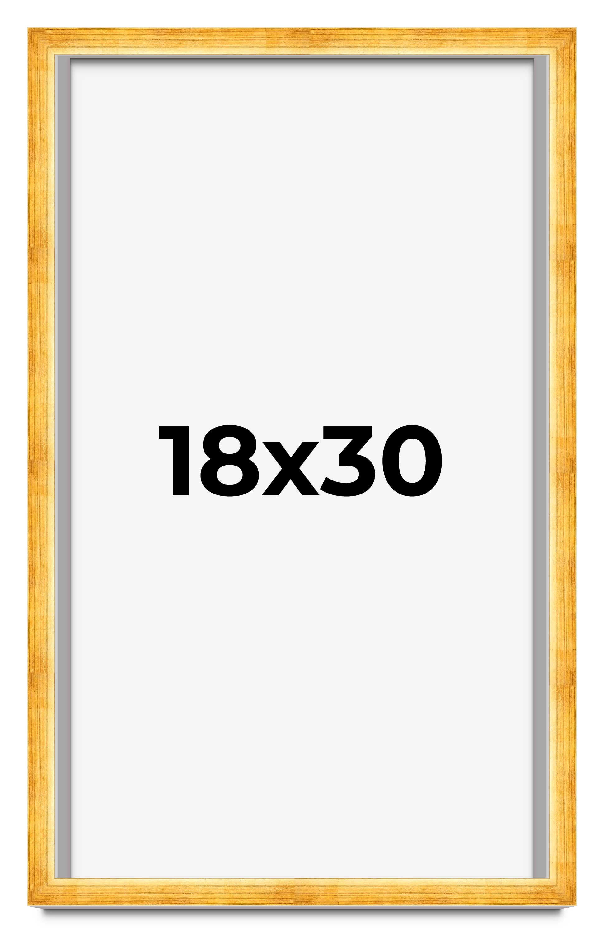 18x30 Shadow Box Frame Gold | 1.625 Inches Deep Real Wood Traditional ...