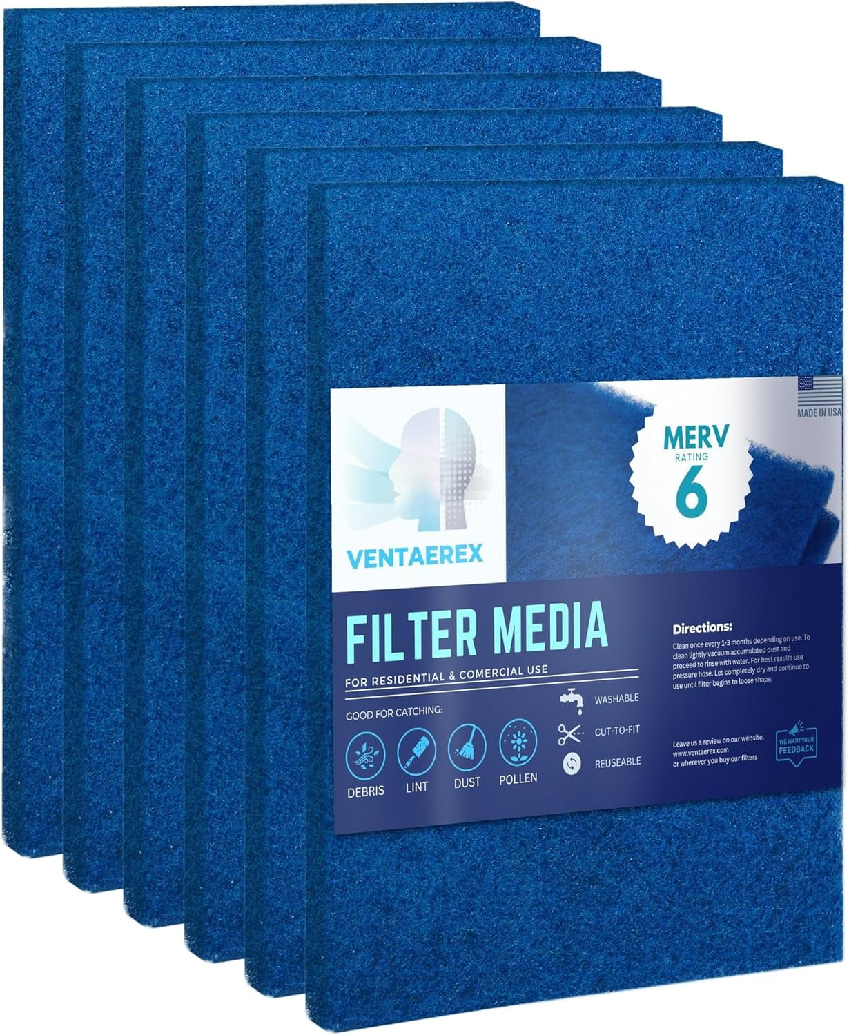 18x30x1 Reusable Air Filters - Made in USA - MERV 6 Washable AC HVAC ...