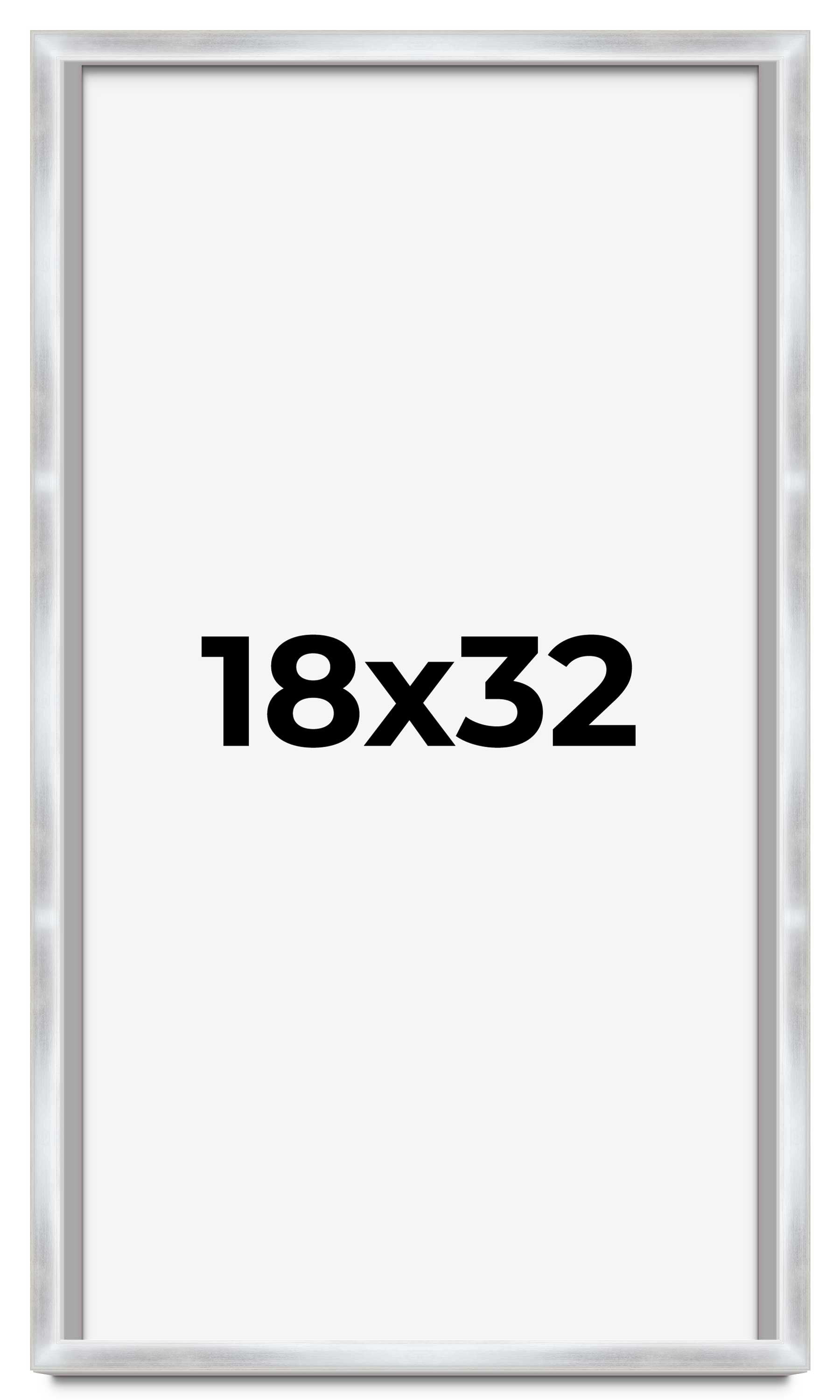 18x32 Frame Silver Whitewashed Wood Grain Solid Wood Shadow Box | 0.75 ...