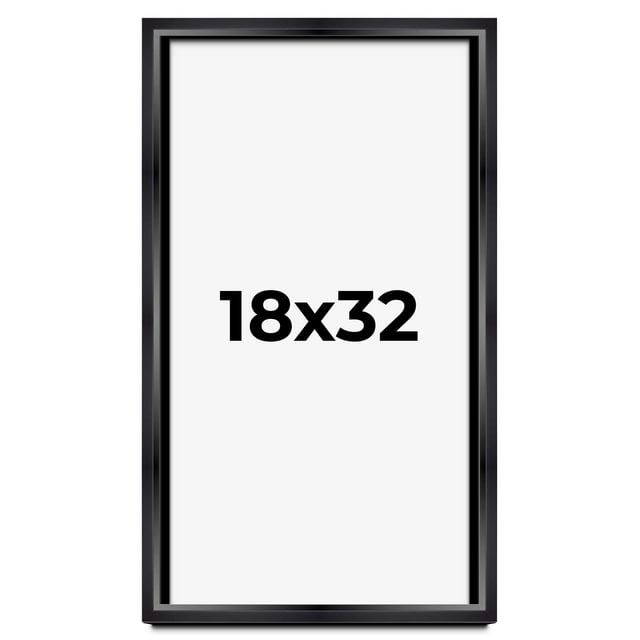 18x32 Shadow Box Frame Black | 1.25 inches Deep Real Wood Contemporary ...