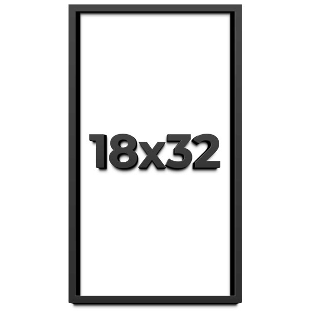 18x32 Shadow Box Frame Black | 1 inches Deep Real Wood Contemporary ...