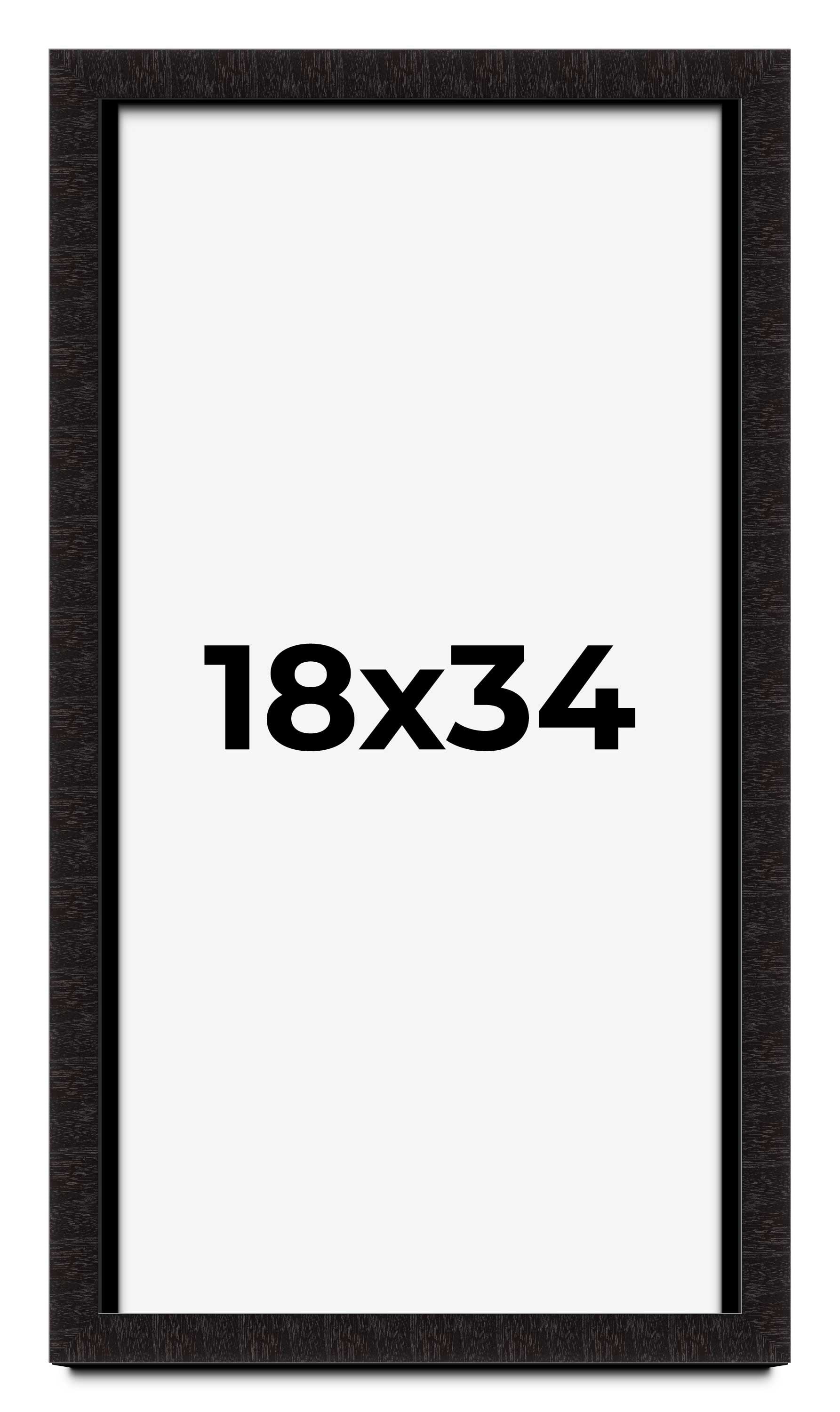 18x34 Shadow Box Black Solid Wood Display Picture Frame | 1 Inch Rabbet ...